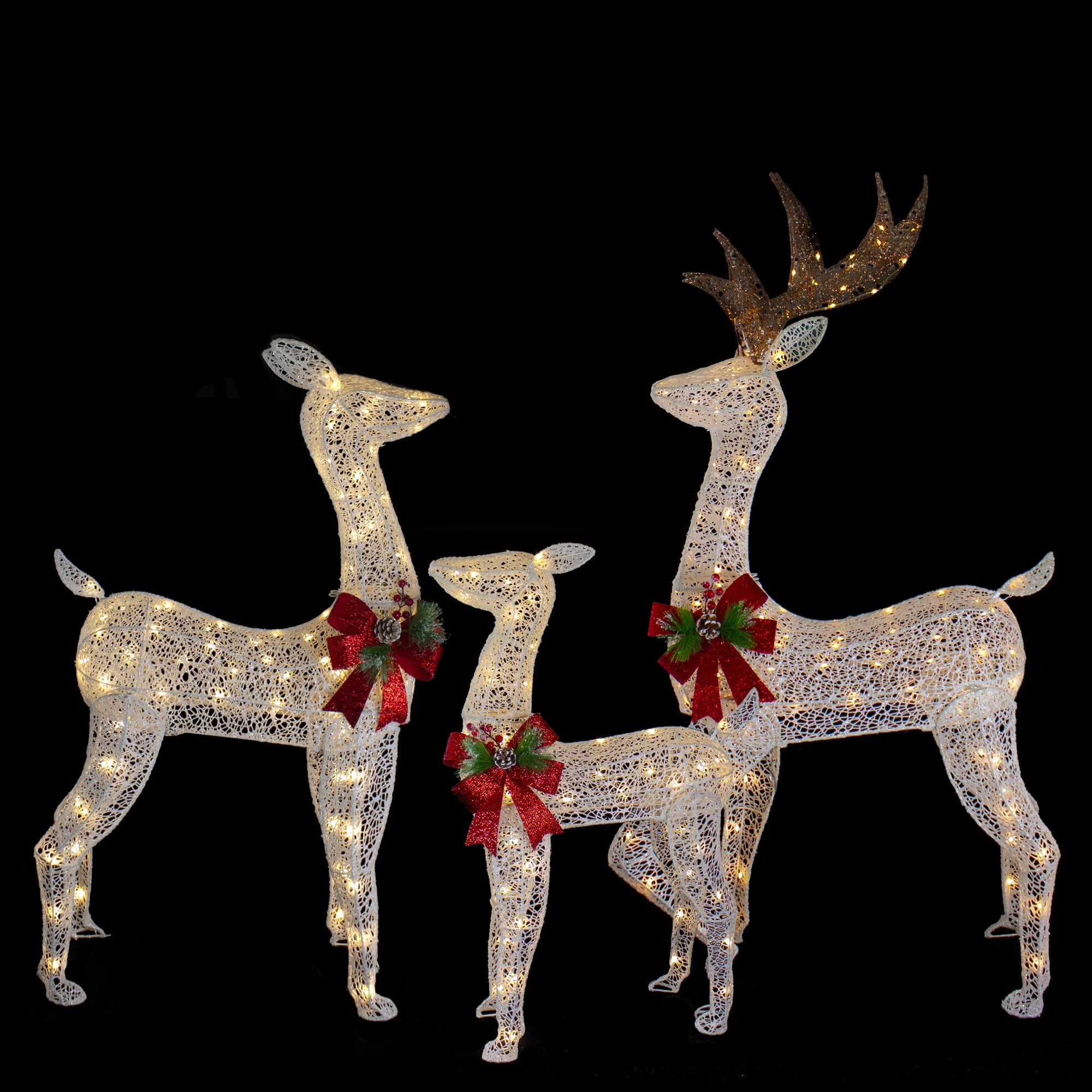 Northlight LED Lighted Reindeer Family Outdoor Christmas Decorations - Warm White - Set of 3 ...