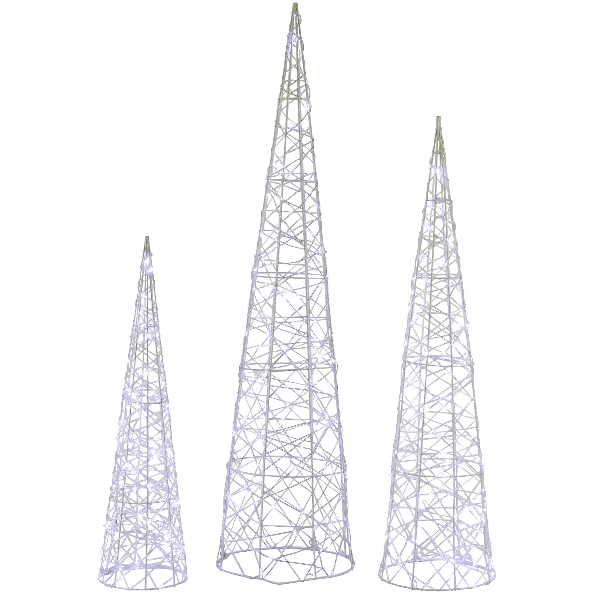 Northlight Set of 3 LED Lighted Twinkling Cone Trees Christmas Yard ...