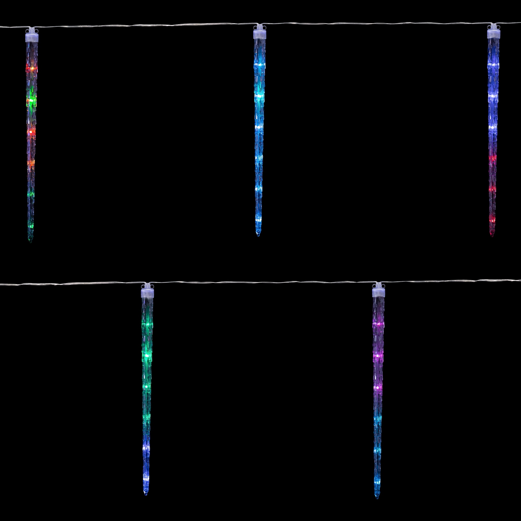 Northlight LED Color Changing Cascading Icicle Christmas Light Tubes ...