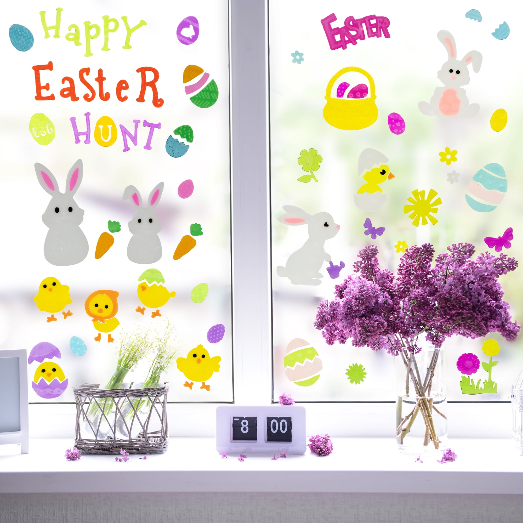Northlight Set of 6 Double Sided Easter Gel Window Clings - Walmart.com