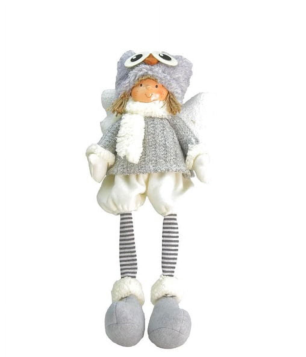 Northlight Sitting Boy Angel with Dangling Legs and Owl Hat Figurine ...