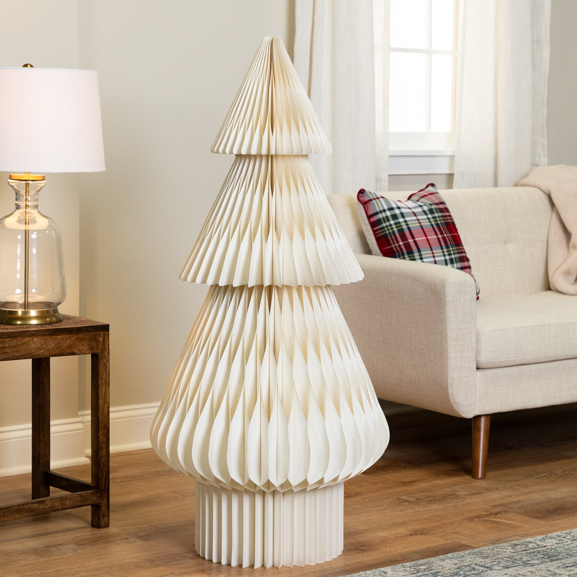 Northlight Tall Paper Accordion Honeycomb Foldable Christmas Tree - 4 ...
