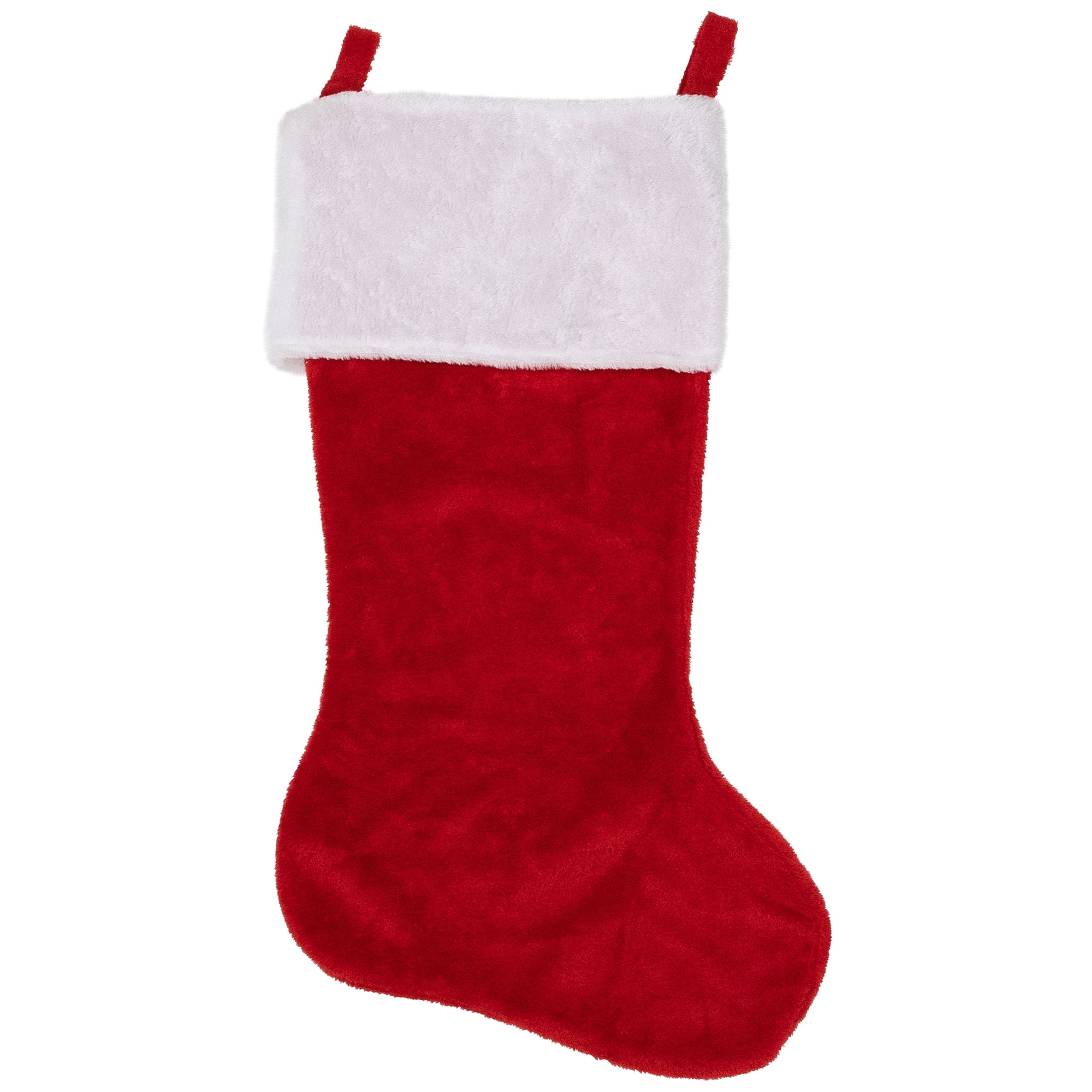 "Northlight Elegant Traditional Plush Christmas Stocking with White ...