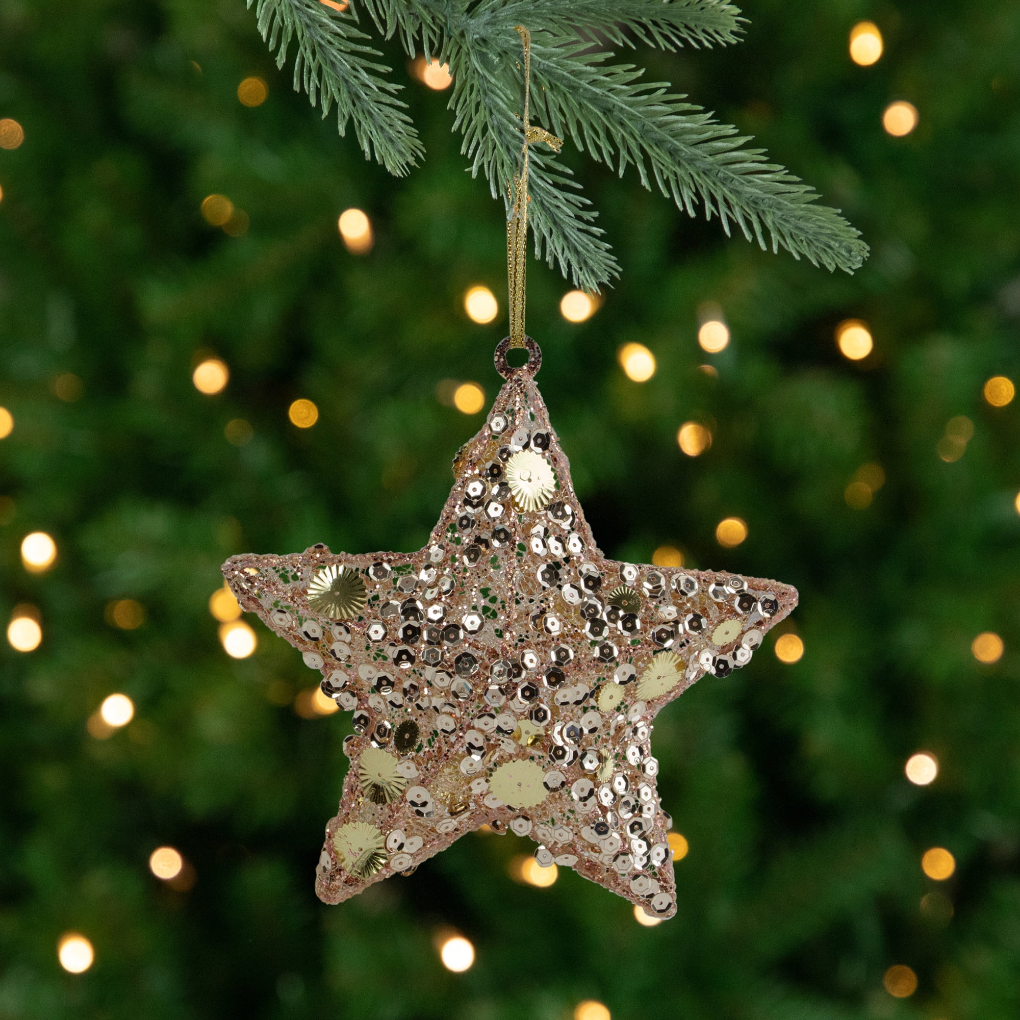 Northlight Tri-Color Star Shaped Christmas Ornament - 6" - Gold ...