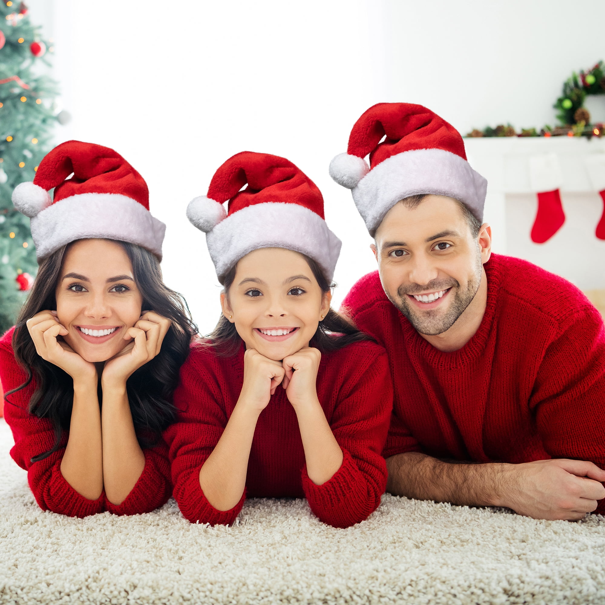 Northlight Unisex Adult Plush Christmas Santa Hat - Large - Red and ...