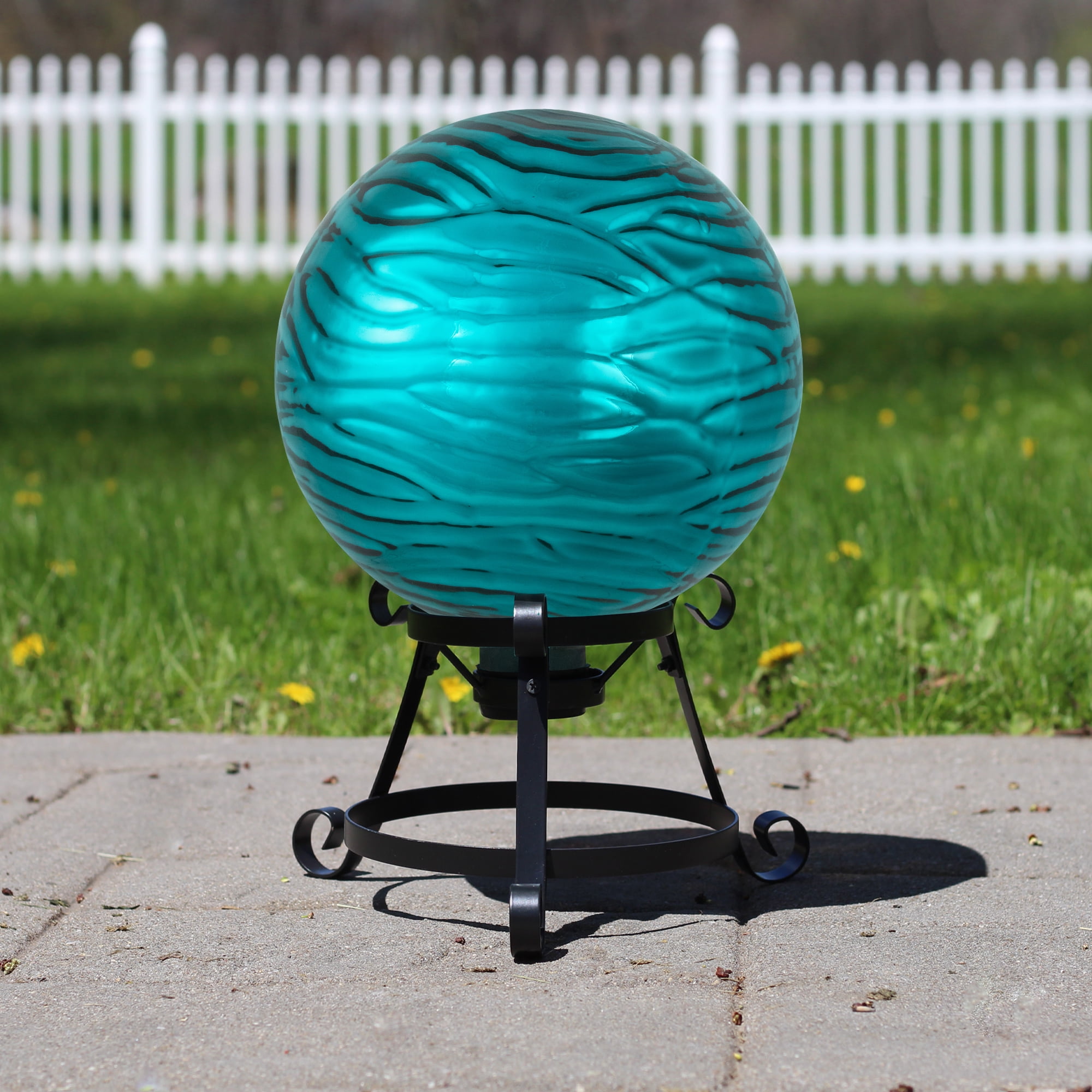Wave Outdoor Garden Gazing Ball - 10" - Turquoise - Walmart.com