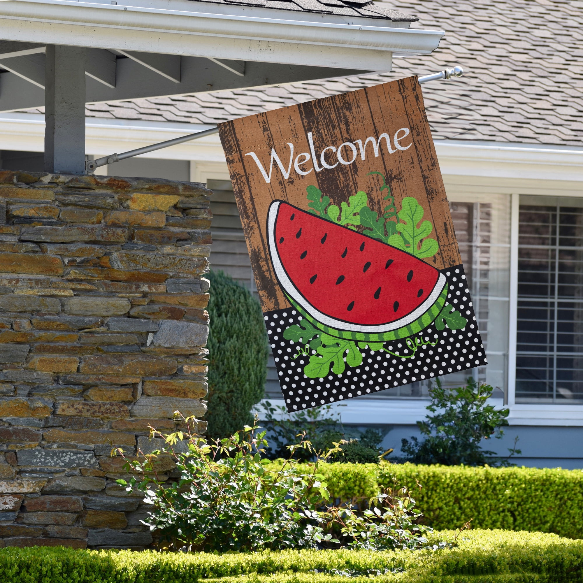 Northlight Welcome Watermelon Slice Summer Outdoor House Flag 28" x 40 ...