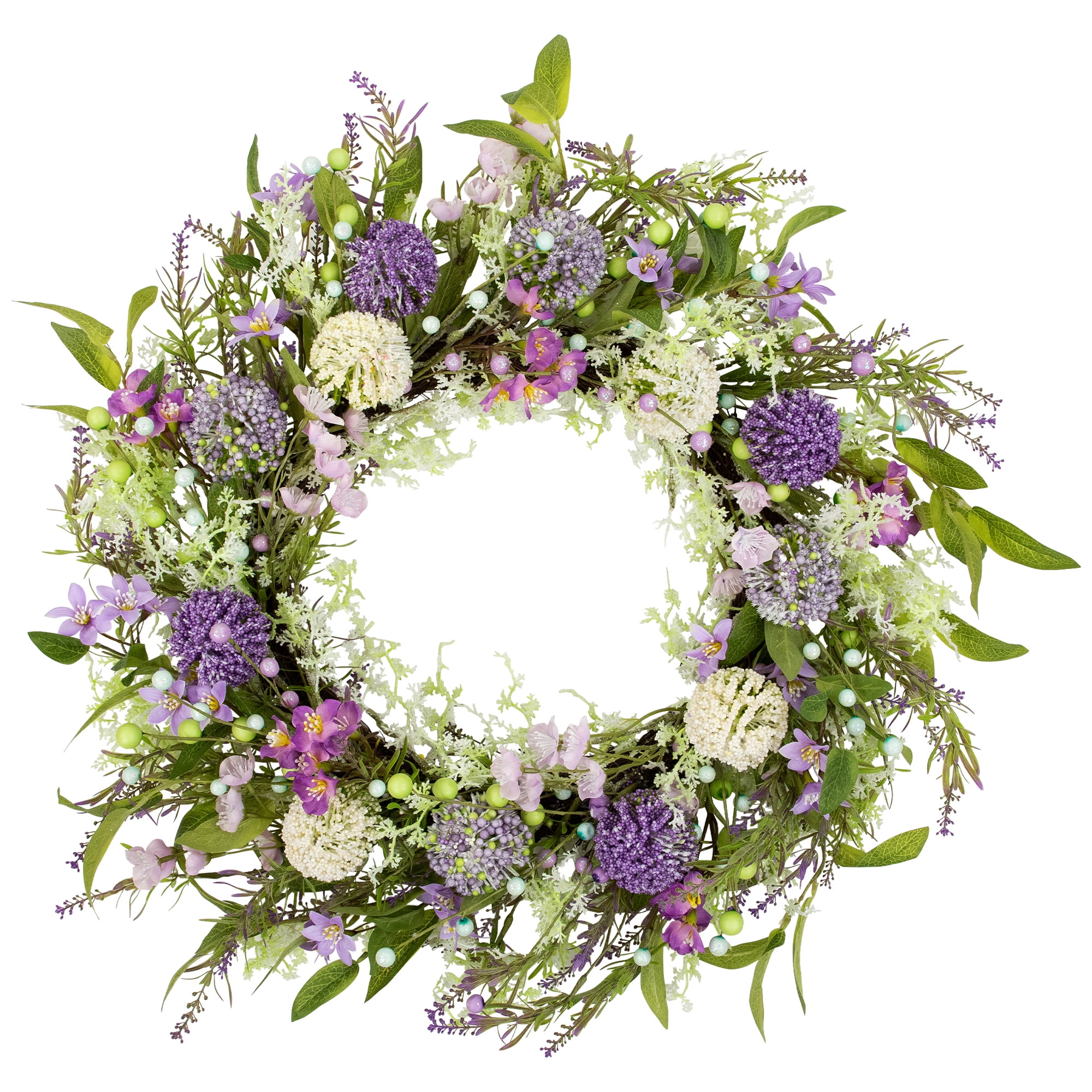 Northlight Lavender and Allium Spring Wreath - 28" - Purple - Walmart.com
