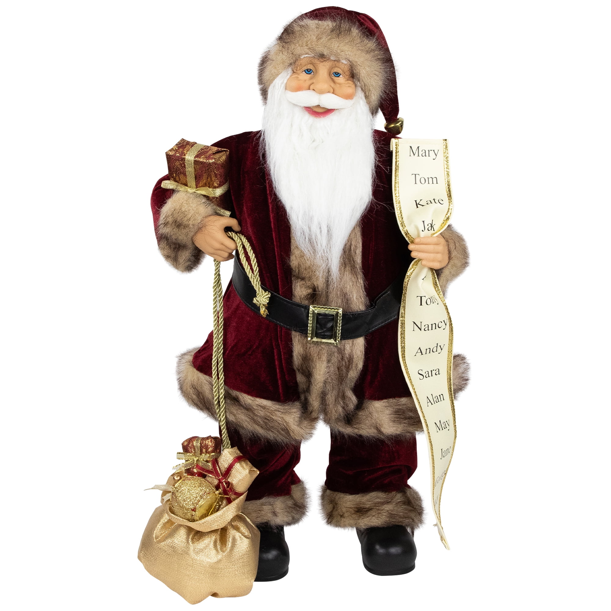Woodland Standing Santa Claus Christmas Figure with Name List - 24 ...
