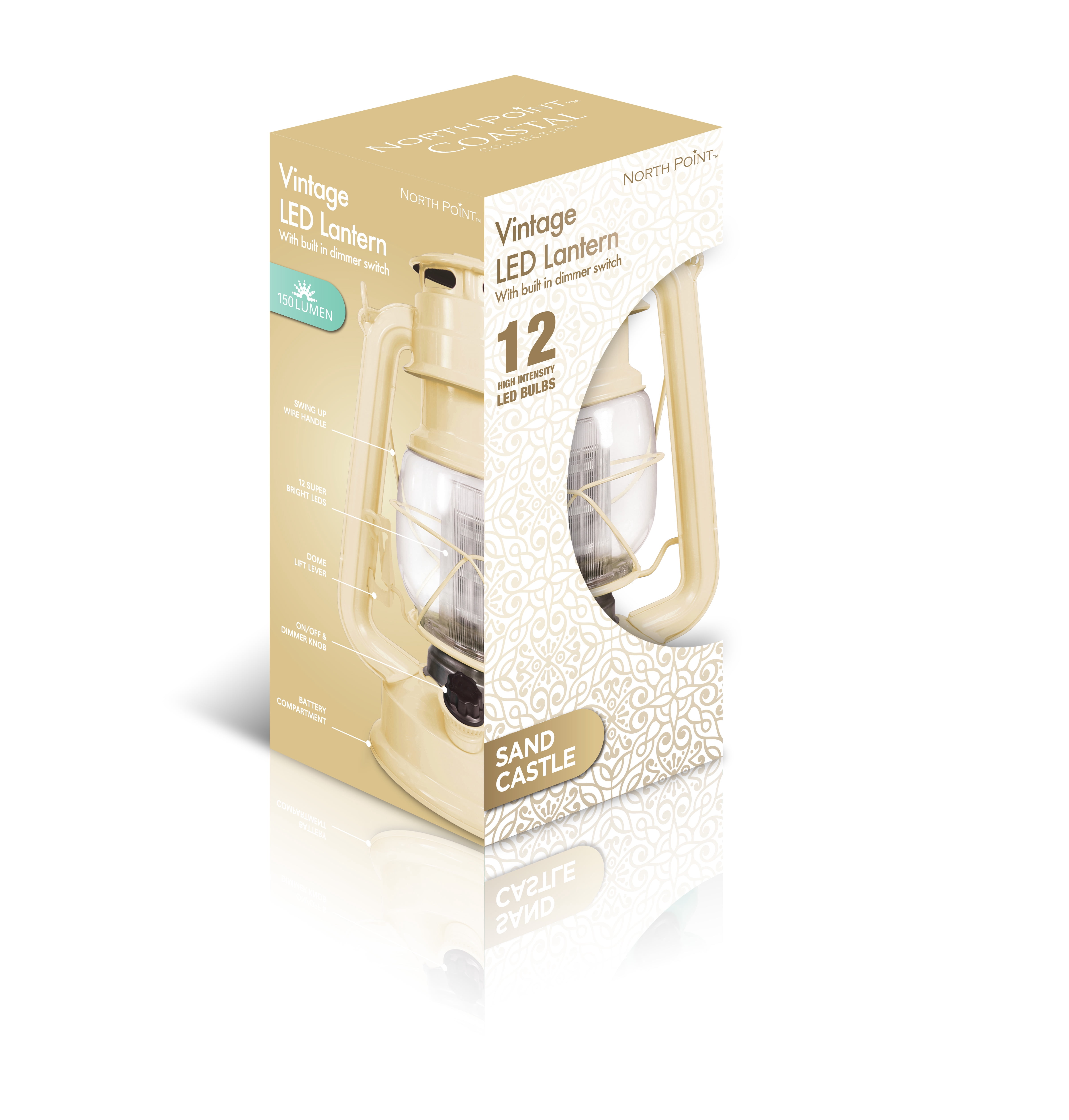 Northpoint 12-LED Lantern Vintage Style sand Castle - Walmart.com