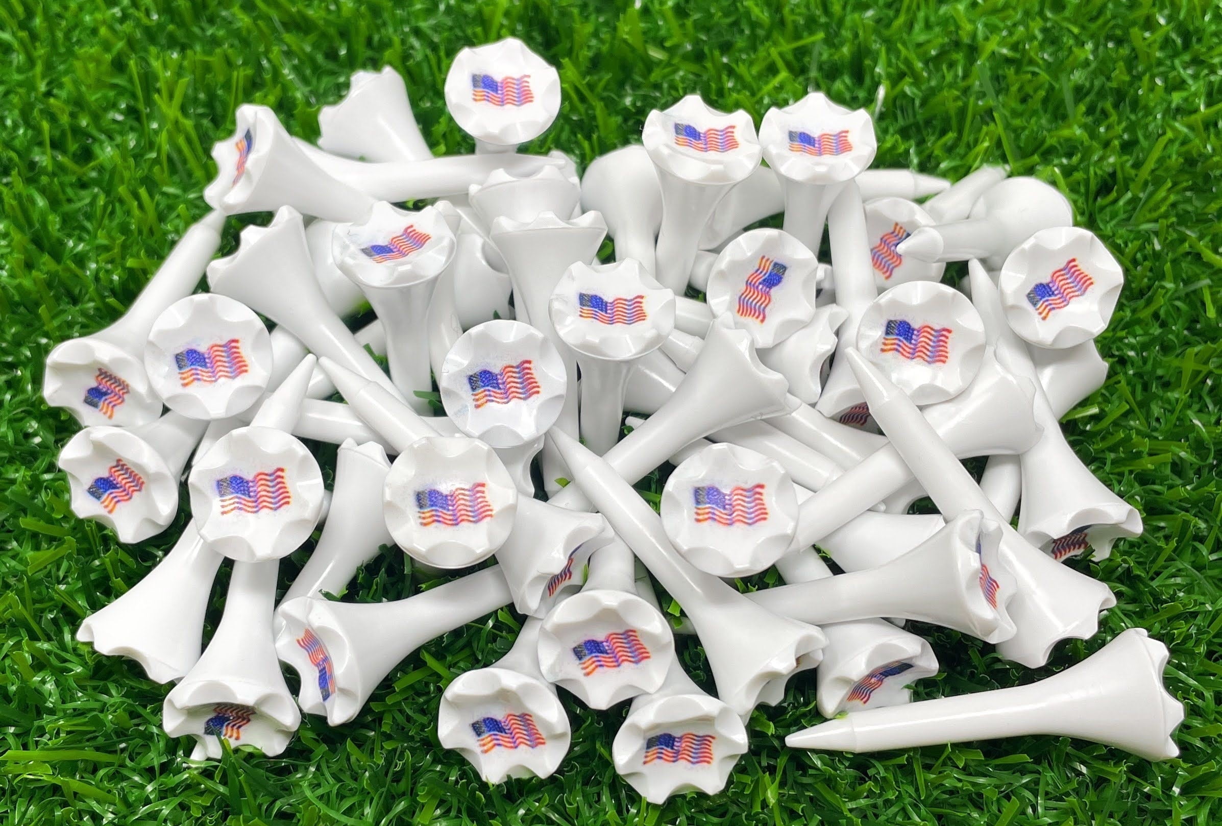 "Northpointe 1 ½"" Plastic Golf Tees USA Flag Cup Imprint, High ...