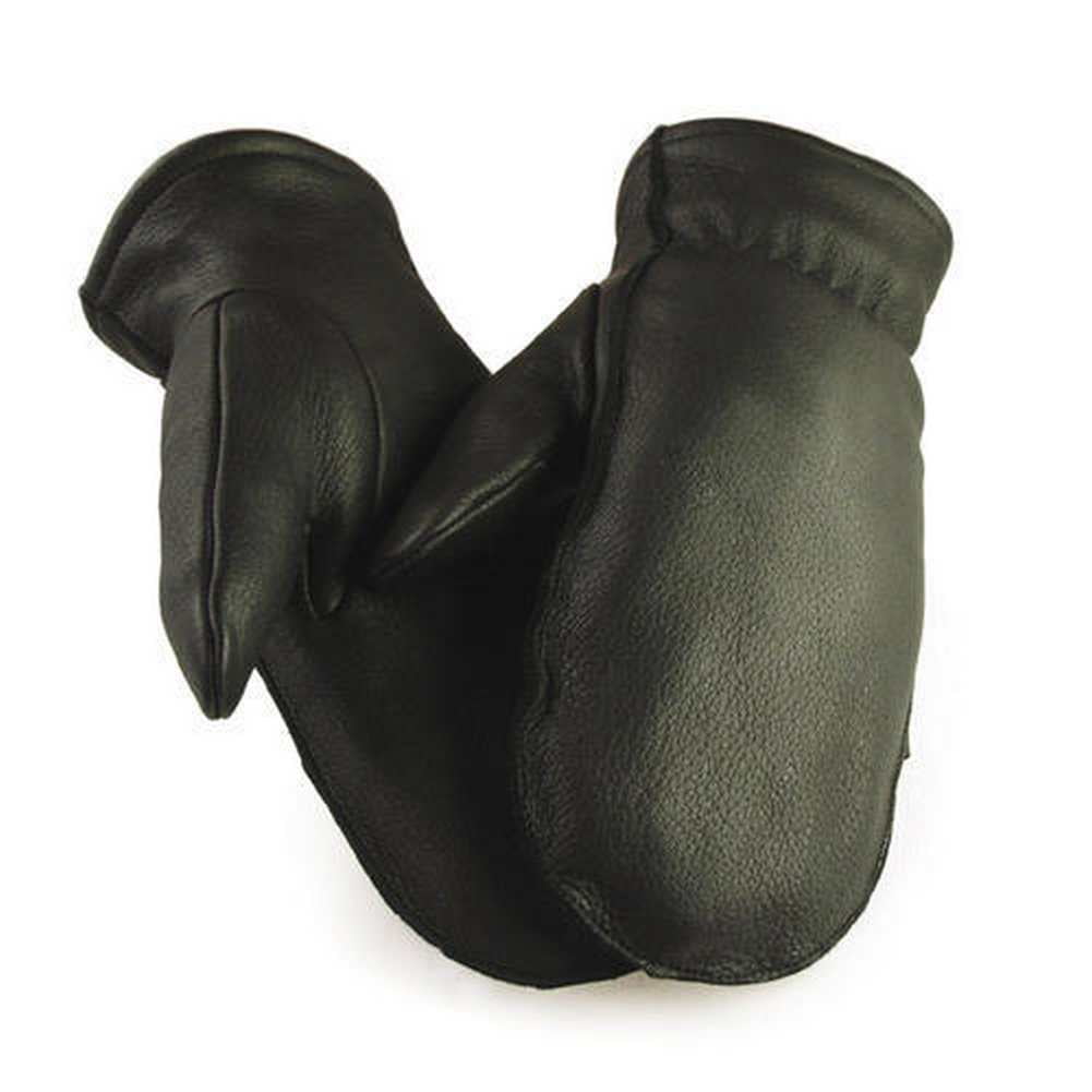 Northstar Unisex Full Fingered Deerskin Sherpa Lined Black Mittens 51B ...