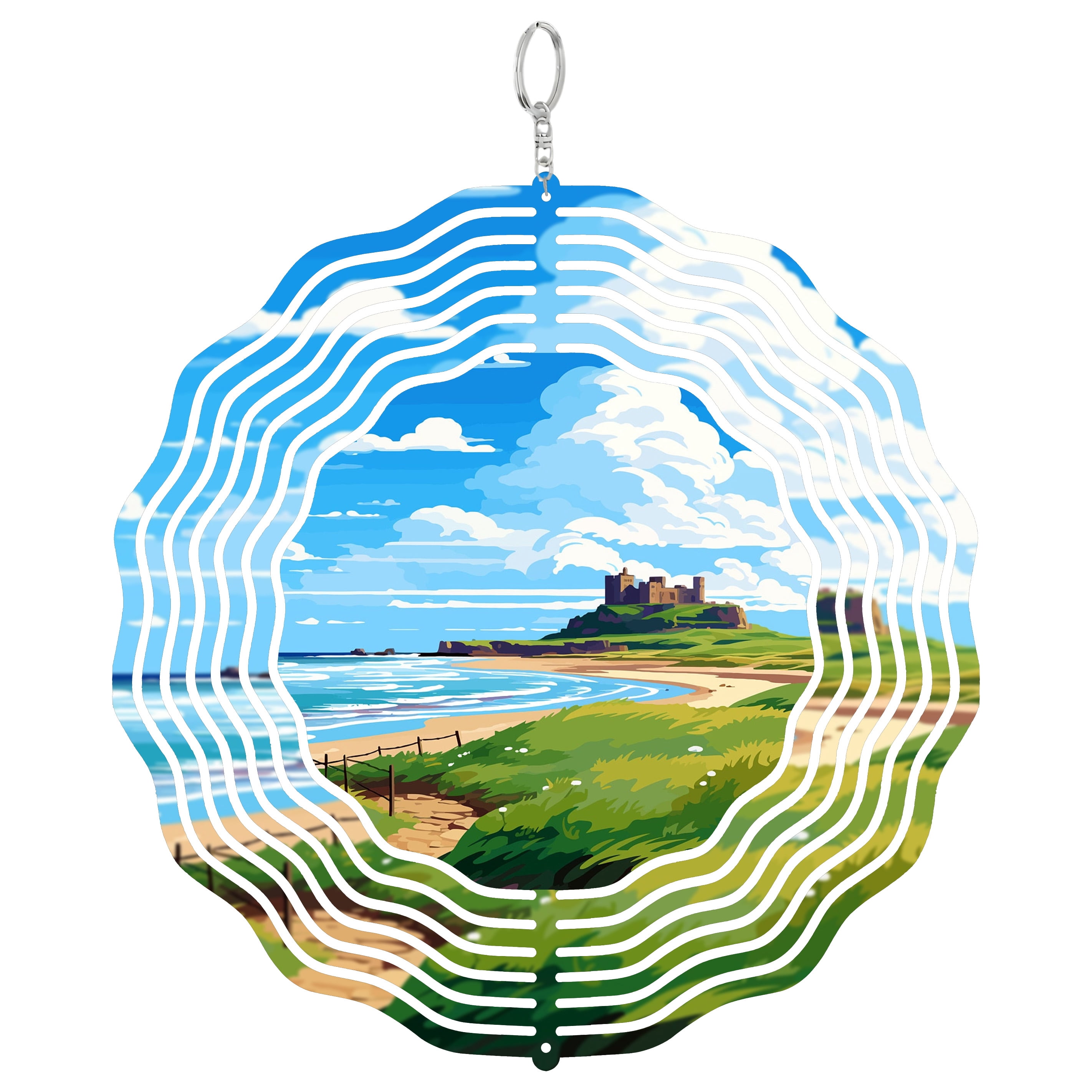 Northumberland Coast Wind Spinner, 3D Kinetic Seaside Yard Art Outdoor ...
