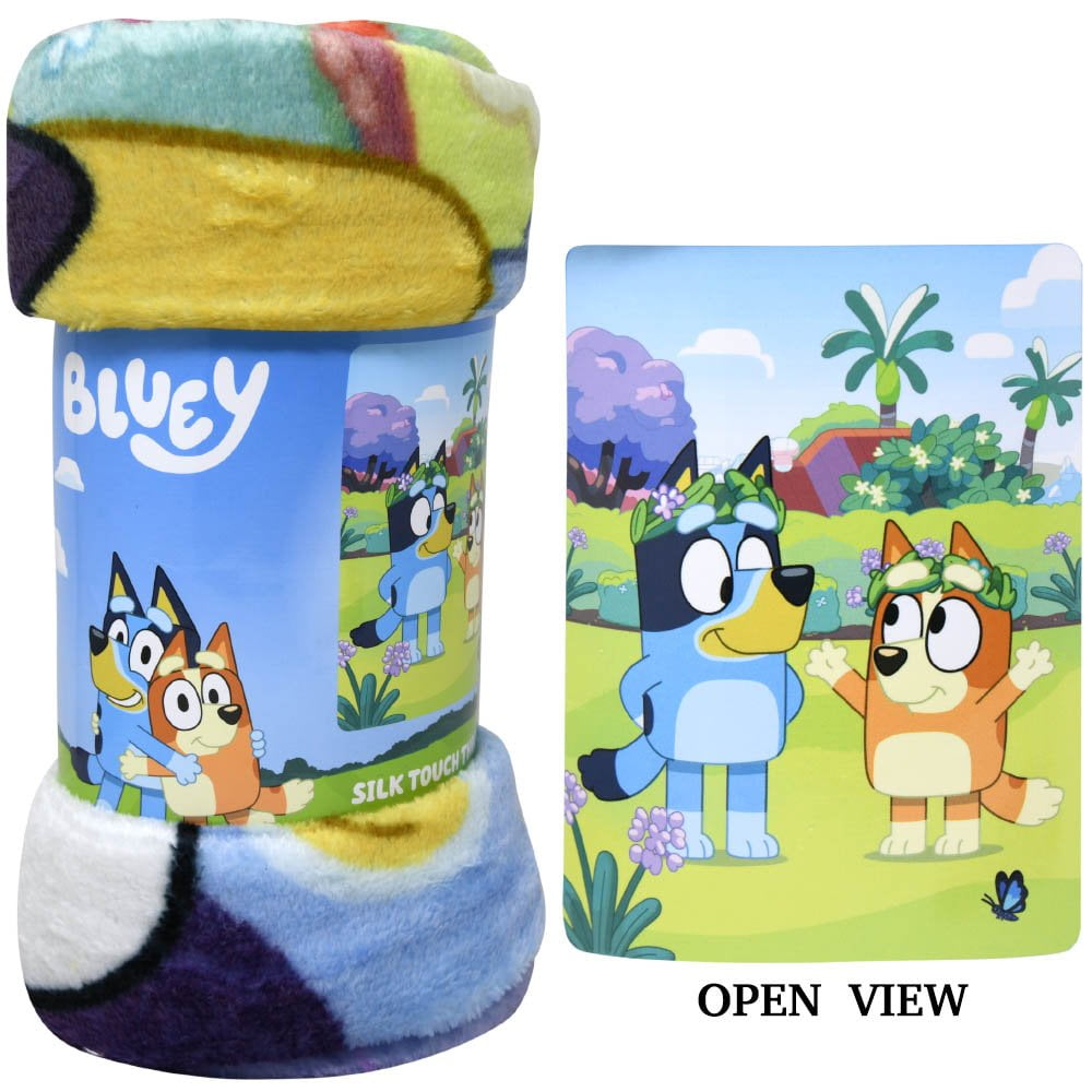 Northwest Bluey Fleece Throw Blanket, 45" x 60", Included a Piece Tote ...