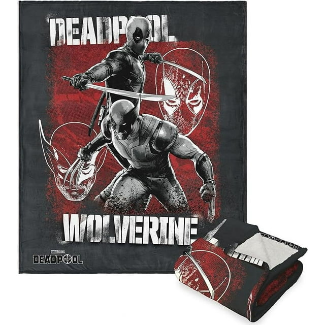 Northwest Deadpool Silk Touch Sherpa Throw Blanket, 50" x 60", Deadpool ...