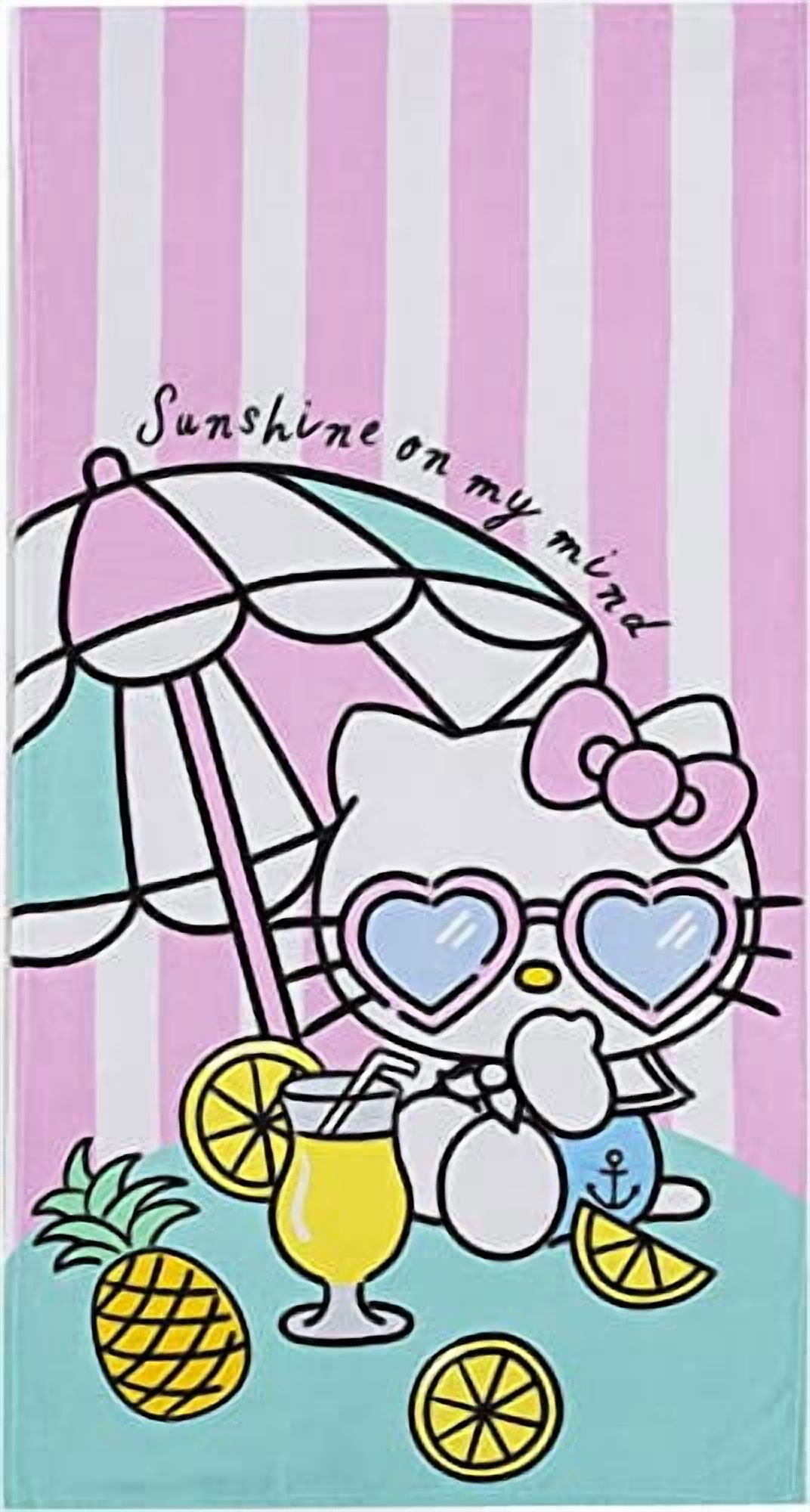 "Sanrio Hello Kitty 54x27"" Quick Dry Beach Towel with Hangtag ...