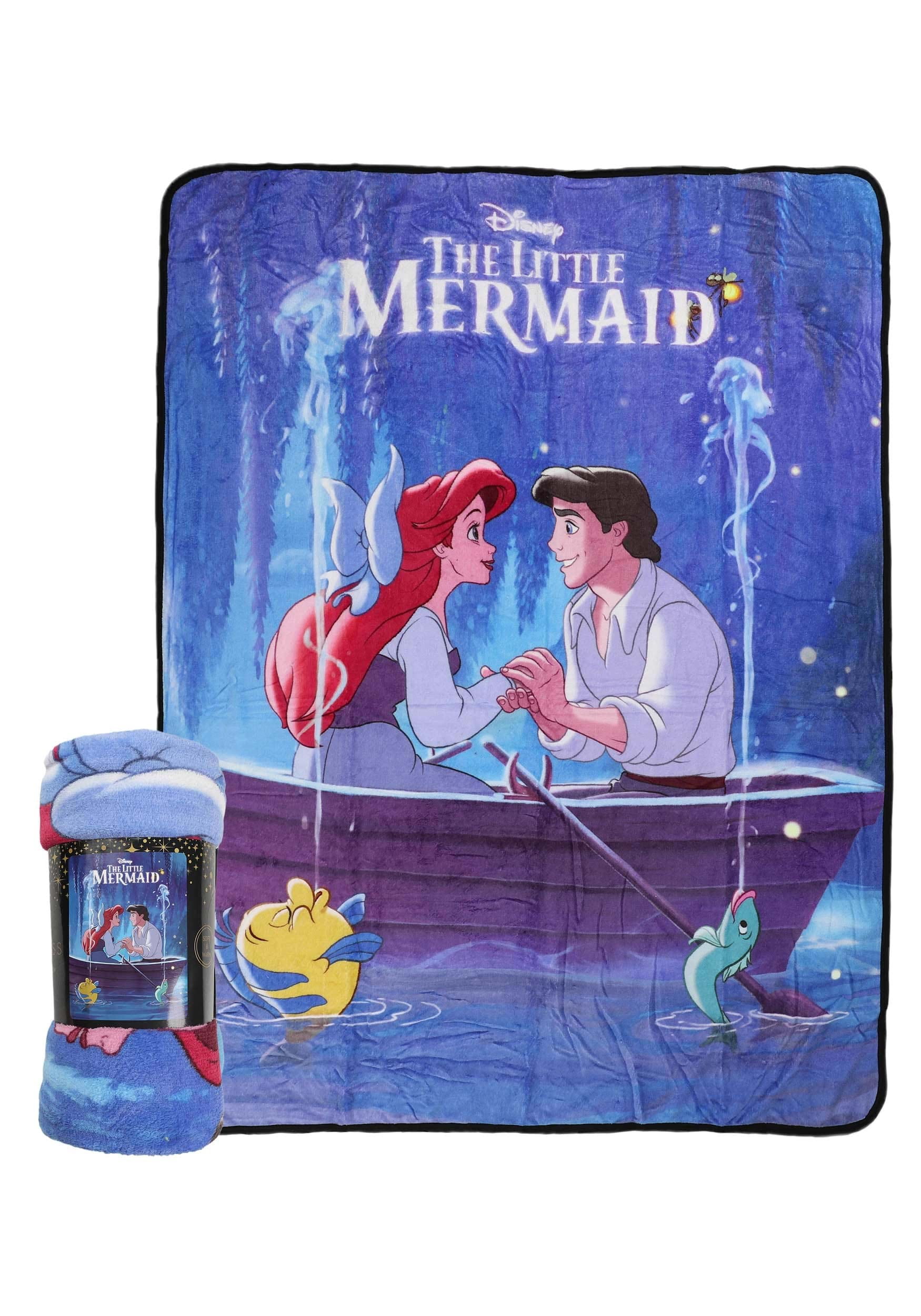Northwest The Little Mermaid Ariel Prince Eric Flounder Micro Raschel ...