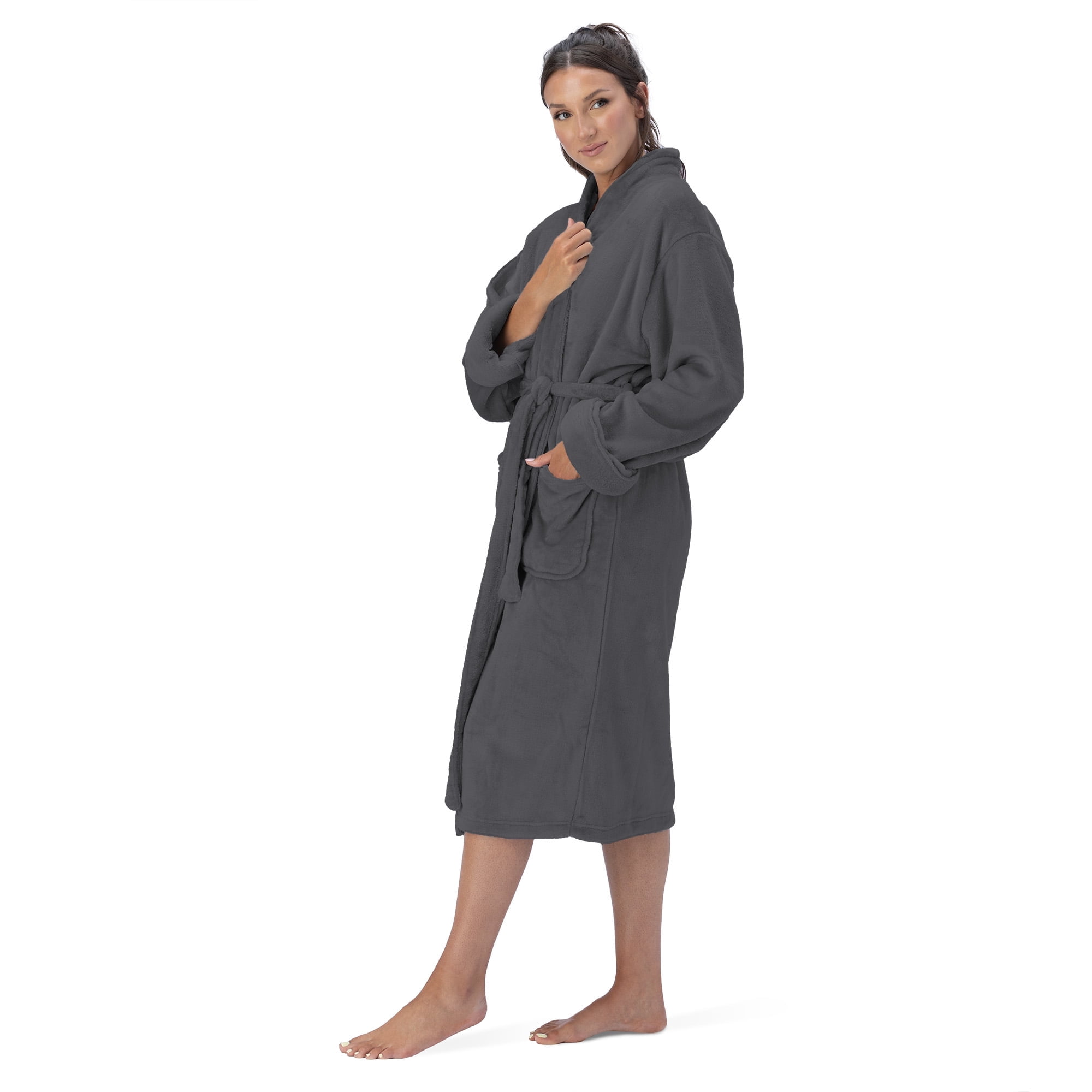 Northwest Unisex Jet Black Silk Touch S/M Bathrobe 23x41 Inches ...