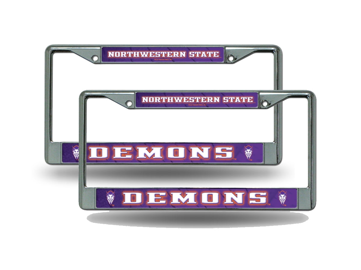 Northwestern State Demons Chrome Metal License Plate Frame - Set of 2 ...