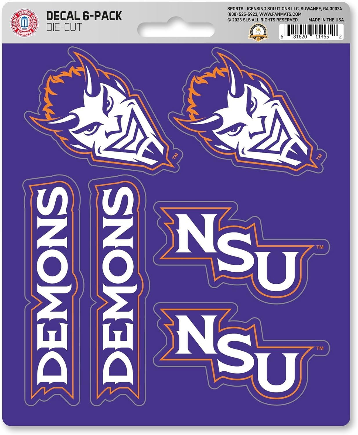 Northwestern State University Demons 6-Piece Decal Sticker Set, 5x6 ...