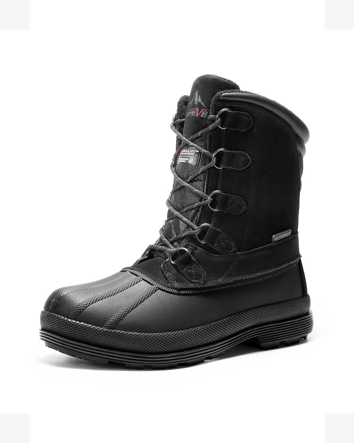 Nortiv8 Men's Insulated Waterproof Work Snow Boots, Lace Up, Warm ...