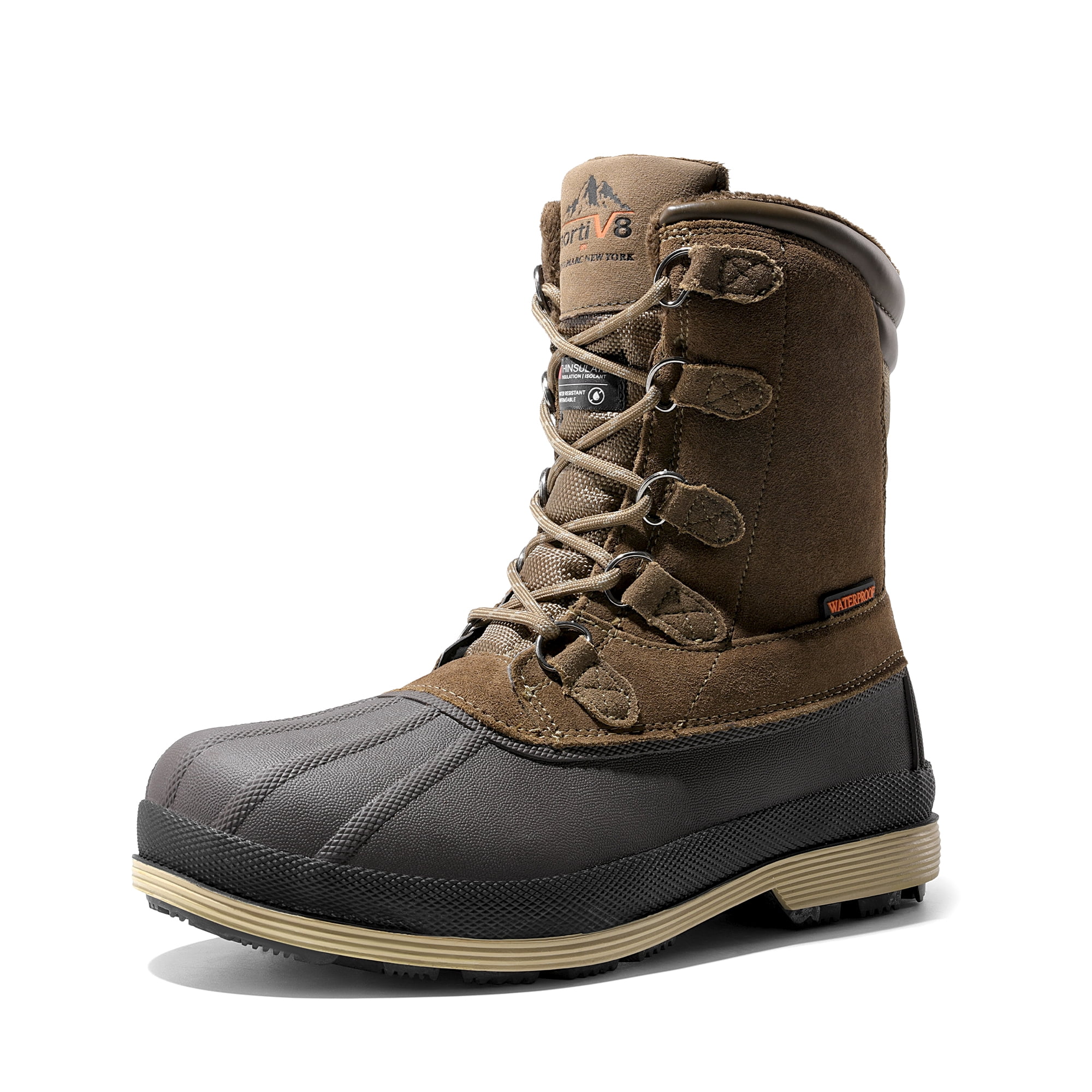 Nortiv8 Men's Winter Snow Boots Lace Up Warm Insulated Waterproof ...