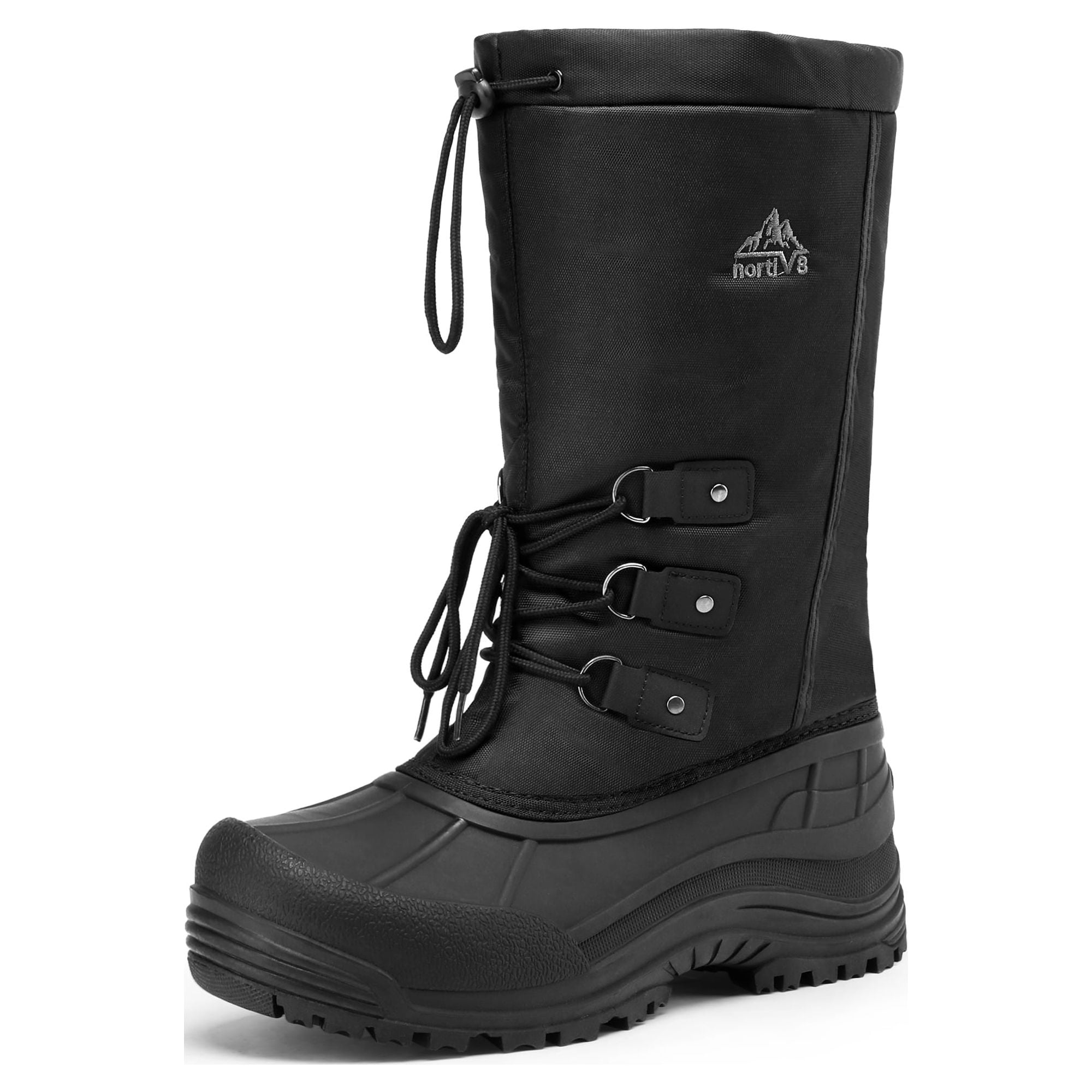 Nortiv8 Men's Size 10 Winter Hiking Boots, Black Mountaineer-2M ...