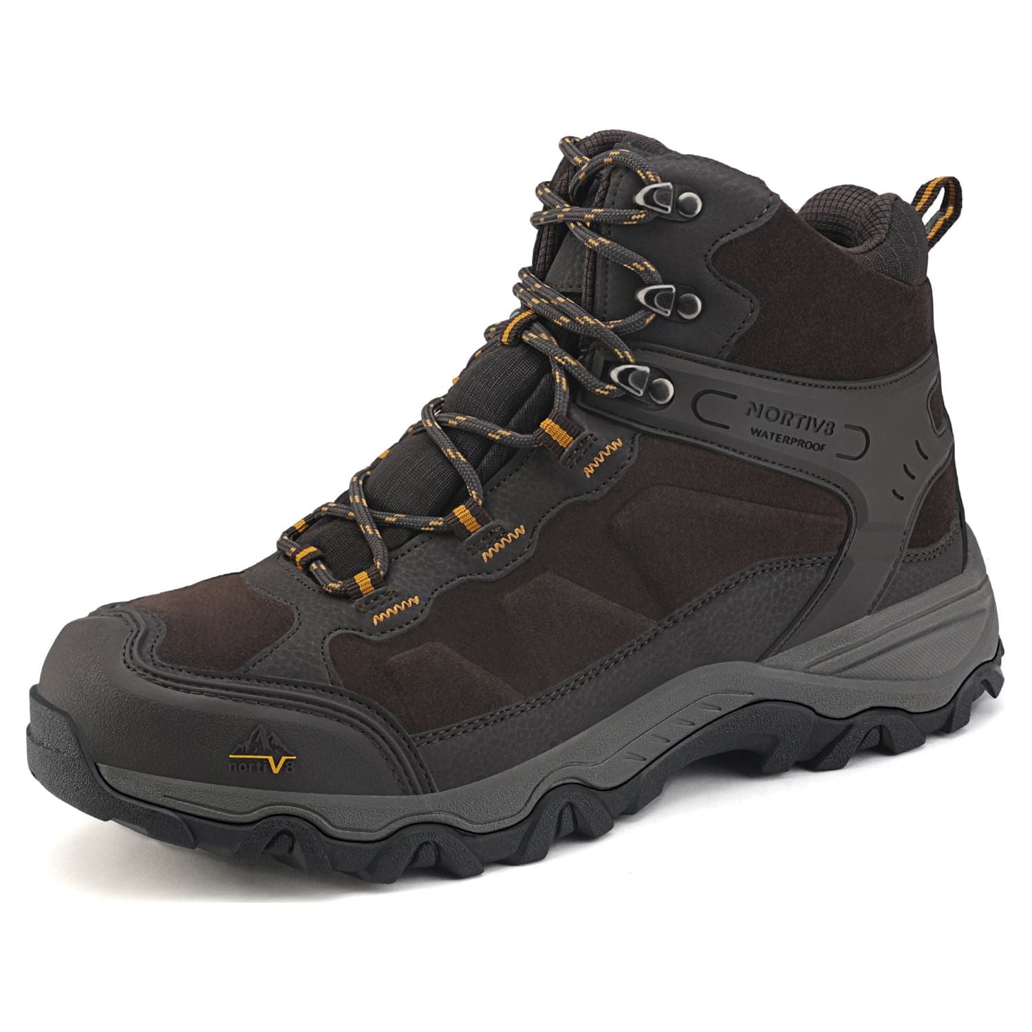 Nortiv8 Mens Wide Hiker Boots, Waterproof, Outdoor, Mid Trekking, Backpacking, Mountaineering ...