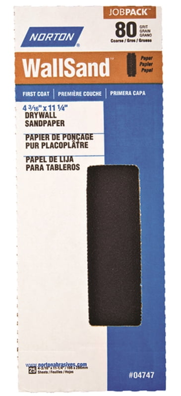 Norton 04747 Drywall Sandpaper, 4-3/16" x 11-1/4" - Walmart.com