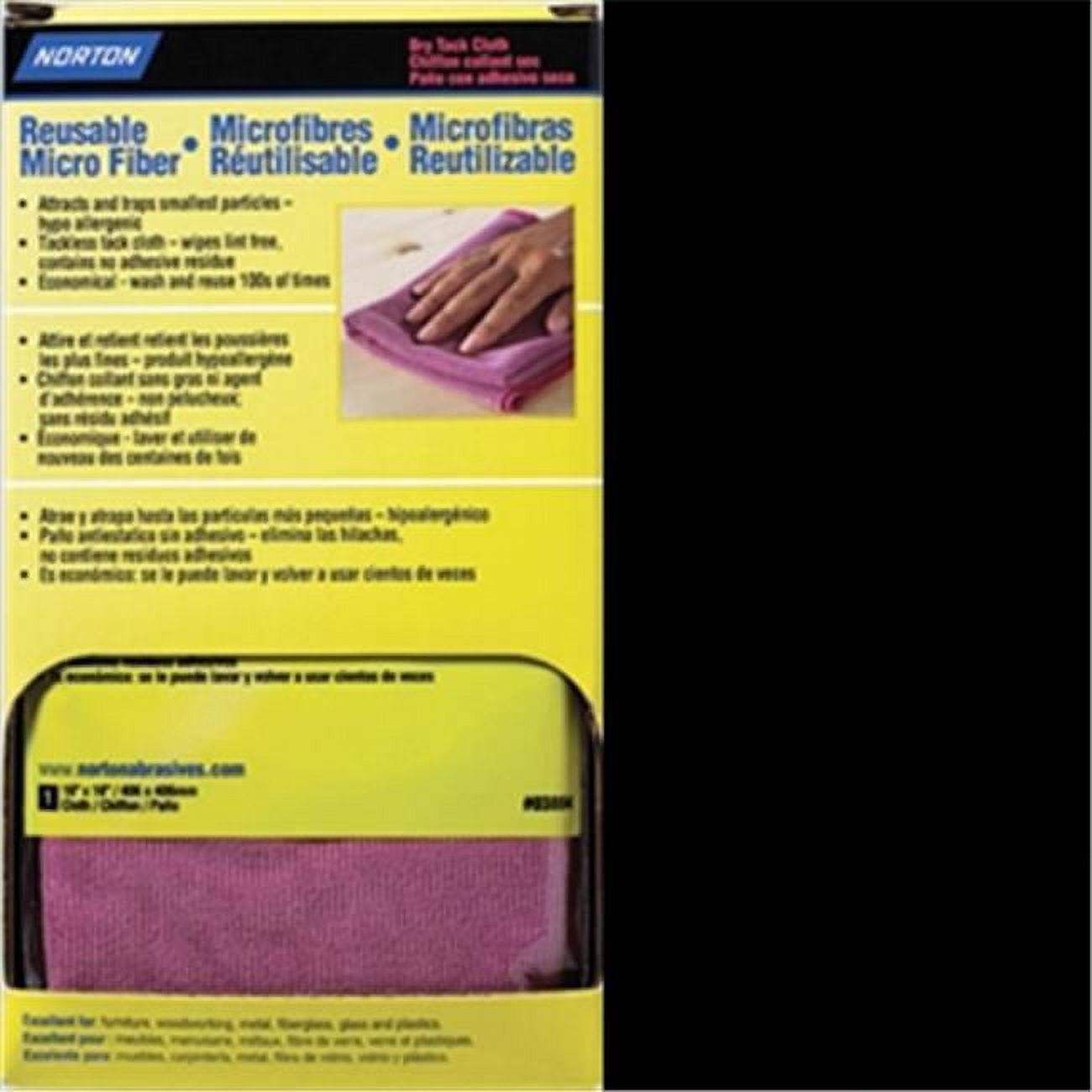 Norton 16 in. W X 16 in. L Red Microfiber Tack Cloth - Walmart.com