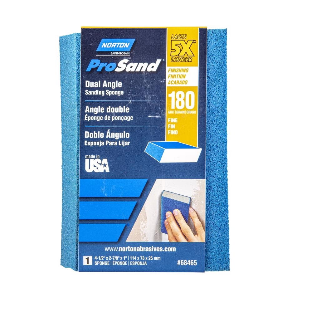 Norton 1024388 4.5 x 2.87 x 1 in. ProSand 180 Grit Fine Dual Angle ...
