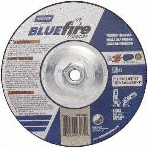 Norton 20 Grit, 7" Wheel Diam, 1/4" Wheel Thickness, Type 27 Depressed ...