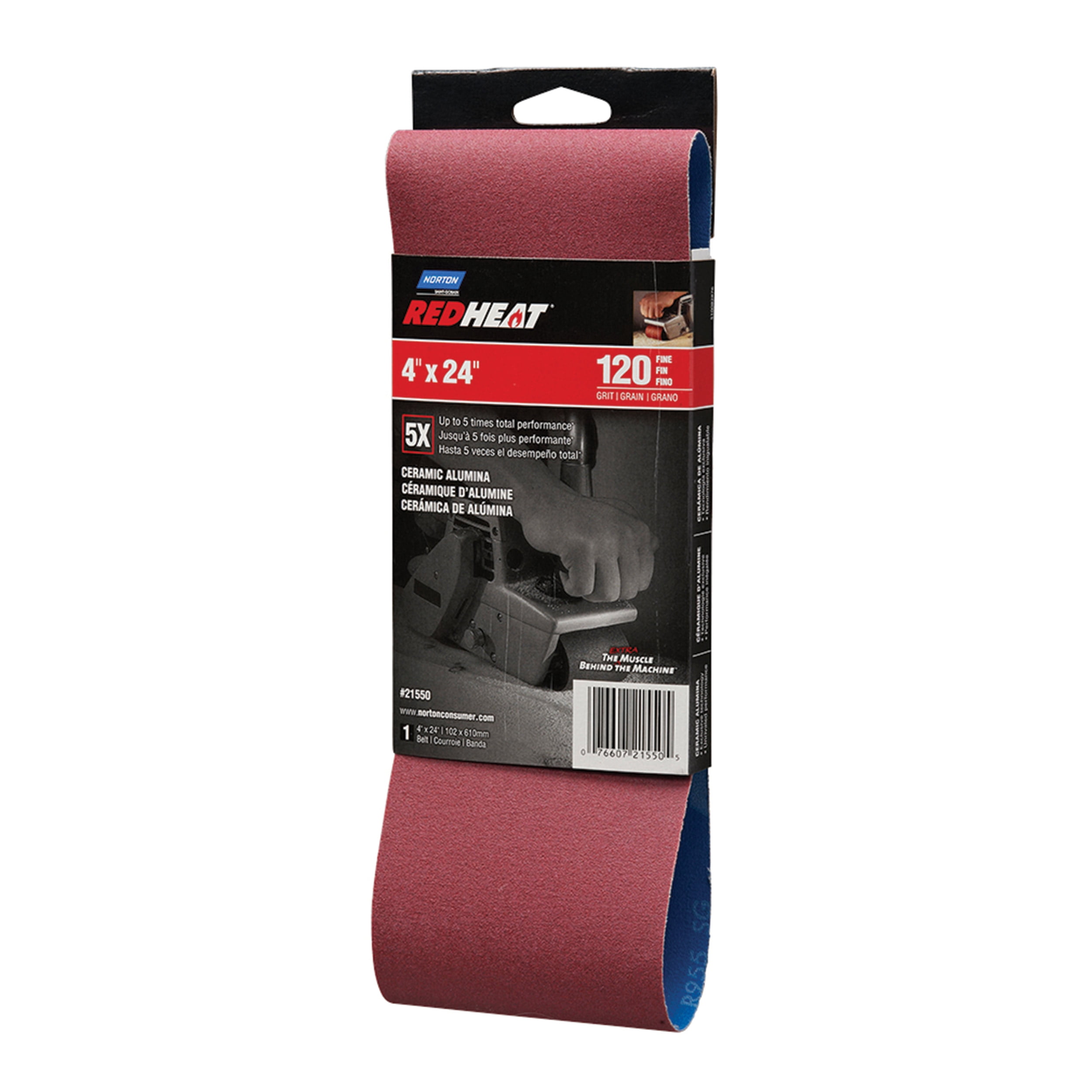 Norton 4" x 24" Redheat Ceramic Sanding Belt, 120 Grit - Walmart.com