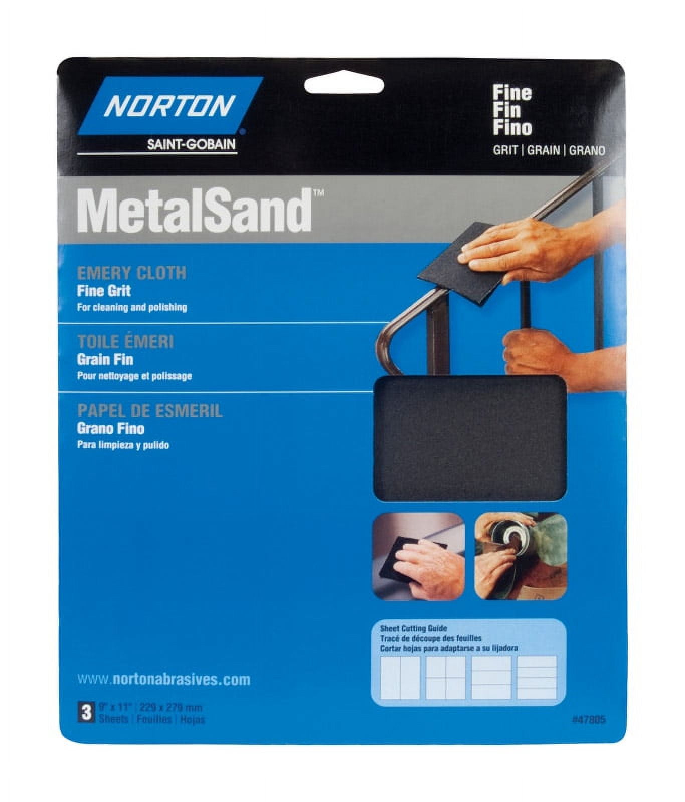 Norton 47820 Medium Grit Emery Cloth 9" x 11" - Walmart.com