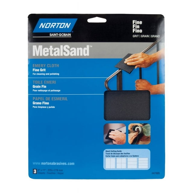 Norton 47820 Medium Grit Emery Cloth 9" x 11" - Walmart.com