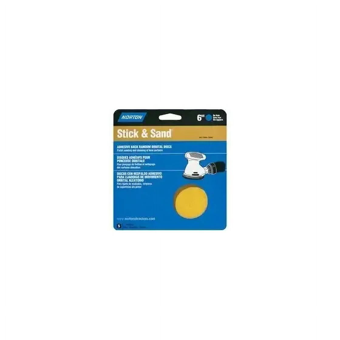 Norton 48909 Stick & Sand 6 Inch Stick-On Sanding Disc 120 Grit Medium ...