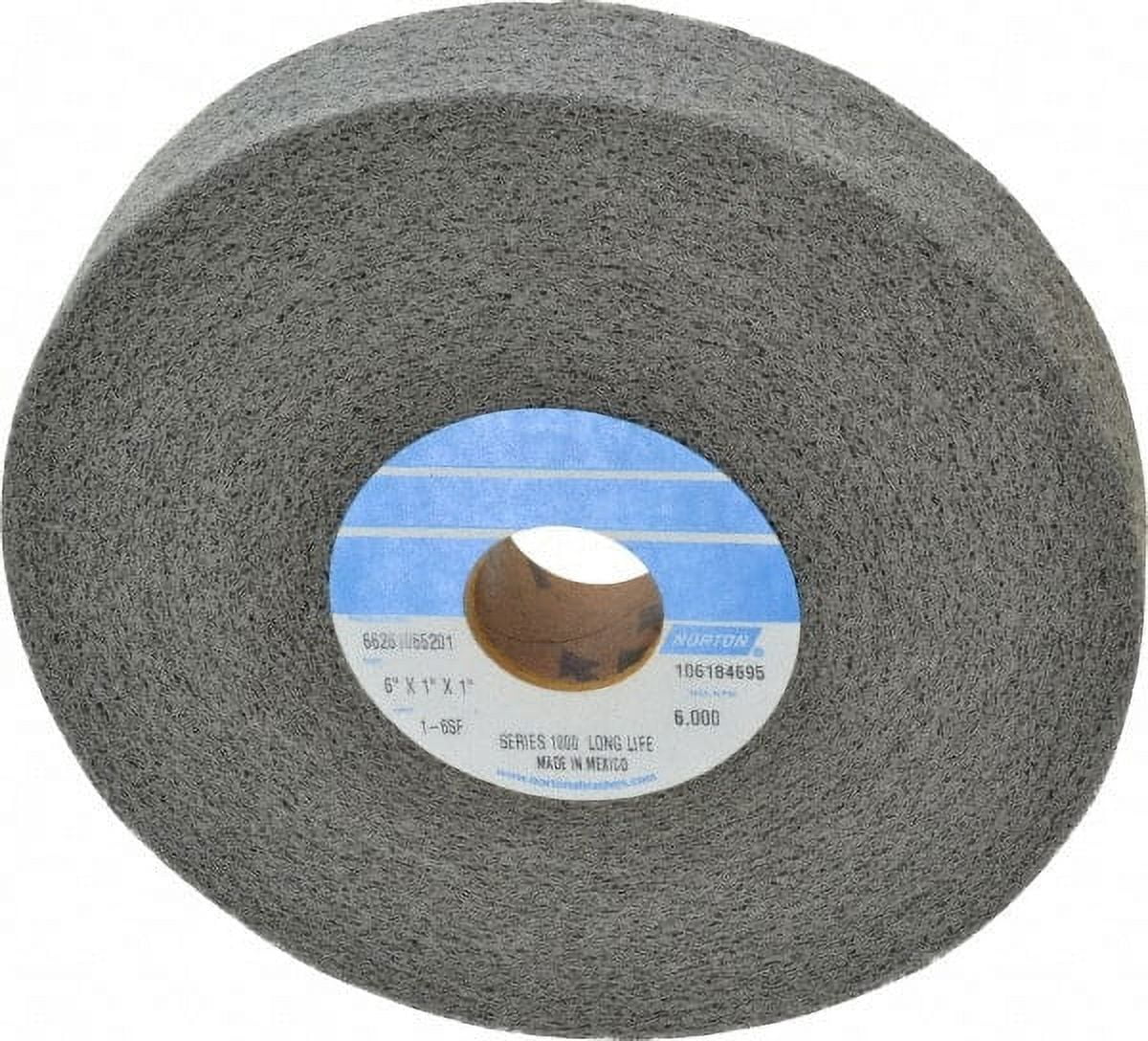 Norton 6" Diam, 1" Face Width, 1" Center Hole, Fine Grade, Silicon ...