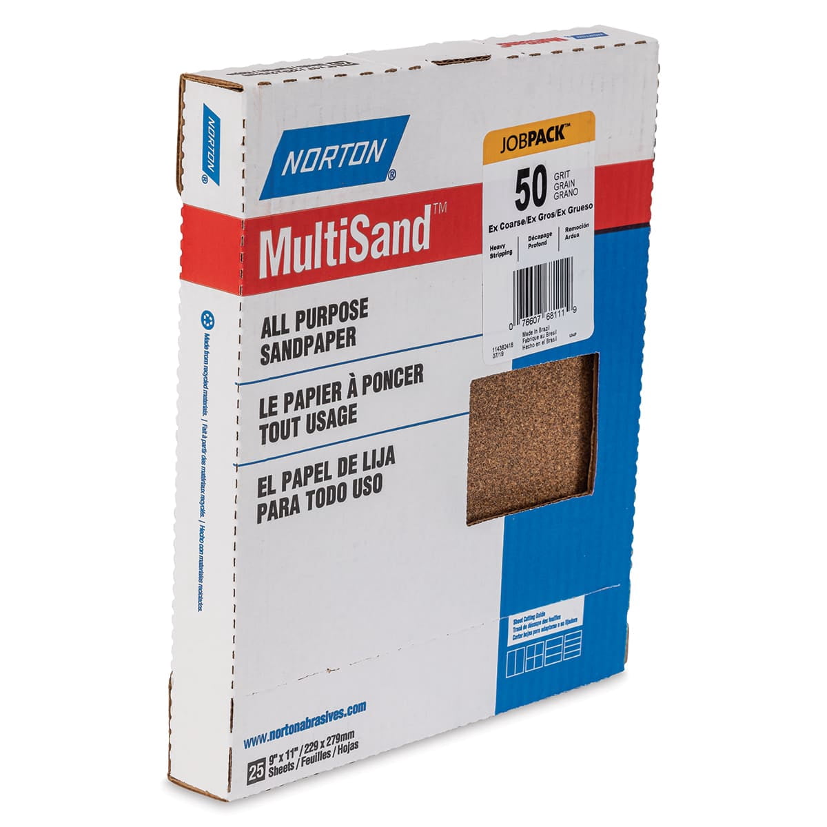 Norton 68111 Multisand Sandpaper, 50 Grit, 25 Qty/Pk - Walmart.com