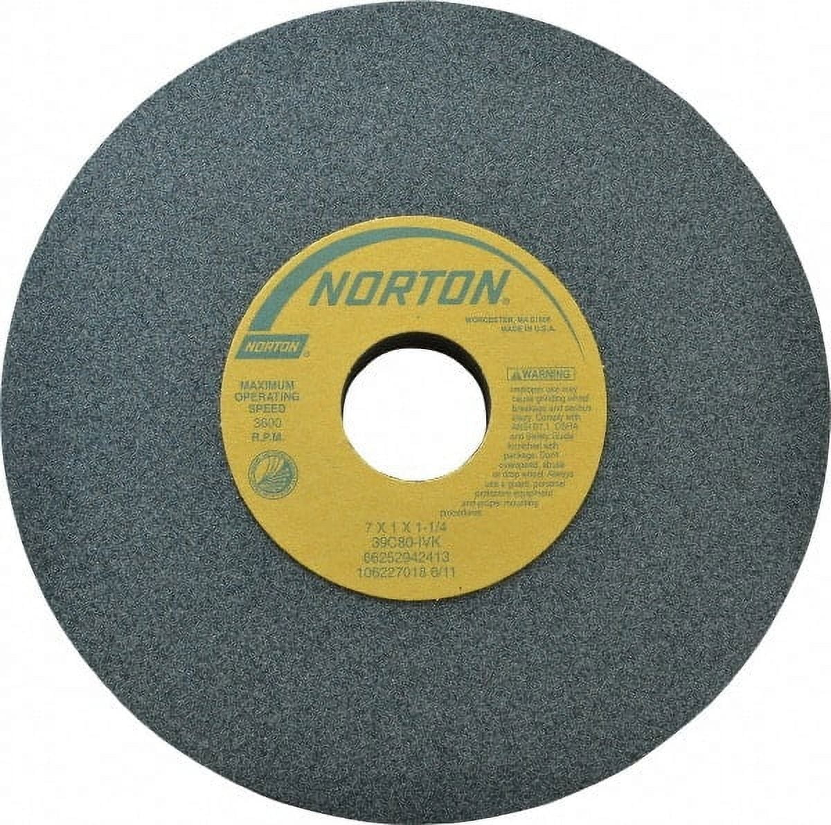 Norton 7" Diam x 1-1/4" Hole x 1" Thick, I Hardness, 80 Grit Surface ...