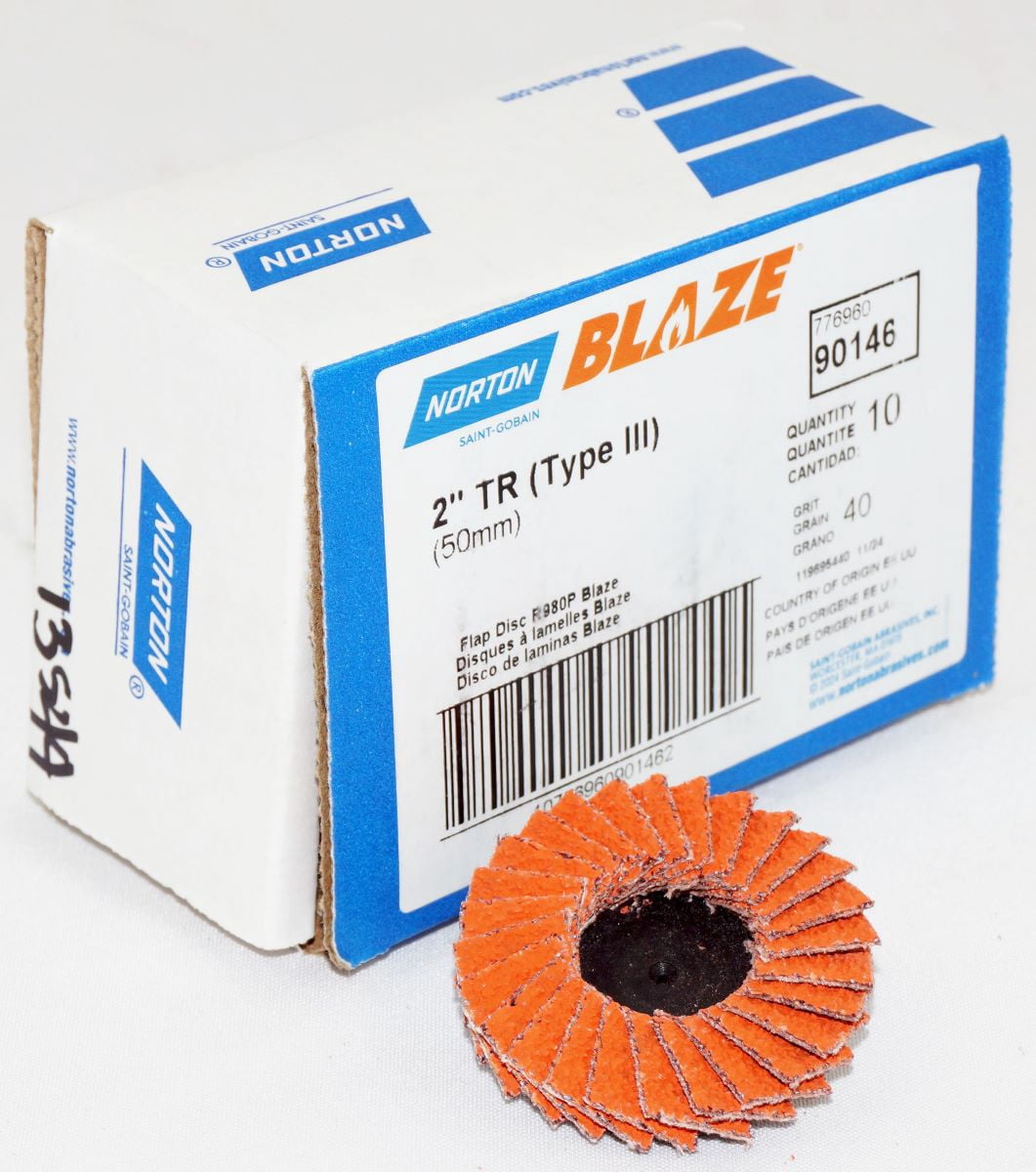 Norton 77696090146 2" 40 Grit Blaze R980P TR (Type III) Ceramic Alumina ...
