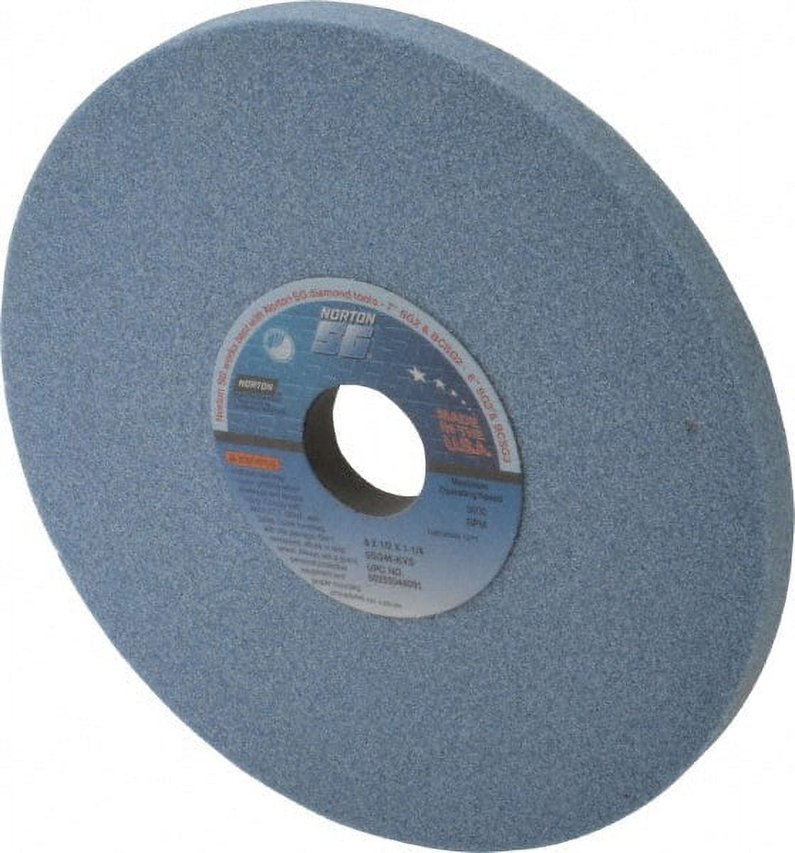 Norton 8" Diam x 1-1/4" Hole x 1/2" Thick, K Hardness, 46 Grit Surface ...