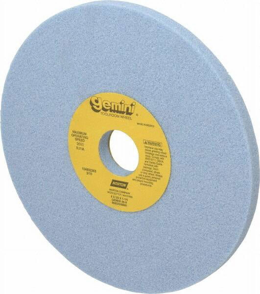 Norton 8" Diam x 1-1/4" Hole x 1/2" Thick, H Hardness, 46 Grit Surface ...
