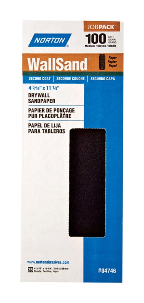 Norton A412 Wallsand Die-Cut Drywall Sandpaper Paper Sheet 4-3/16" x 11 ...
