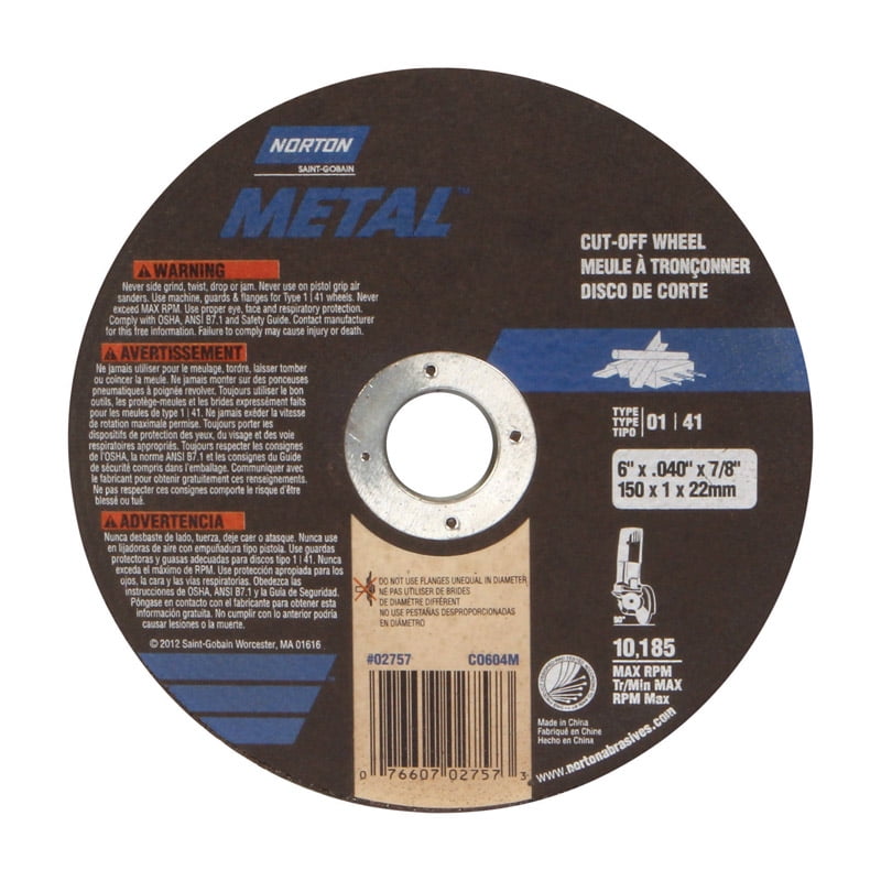 Norton Abrasives CutOff Wheel Rightcut 6 x 040 x7 8 07660702757 norton-abrasives-cutoff-wheel-rightcut-6-x-040-x7-8-07660702757