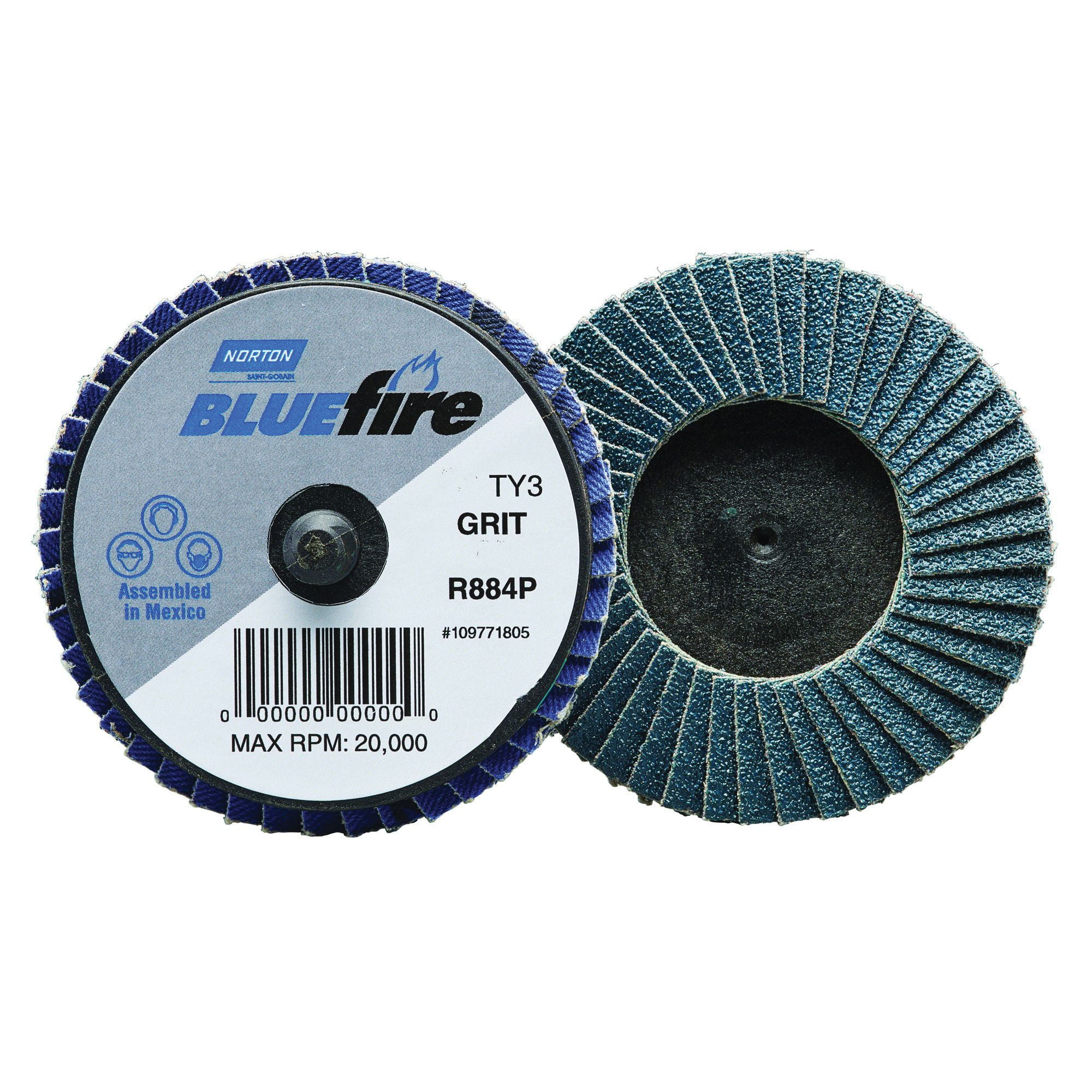 Norton Abrasives Flap Disc, 2 in Dia, P36 Grit, Type 27 77696090165 ...