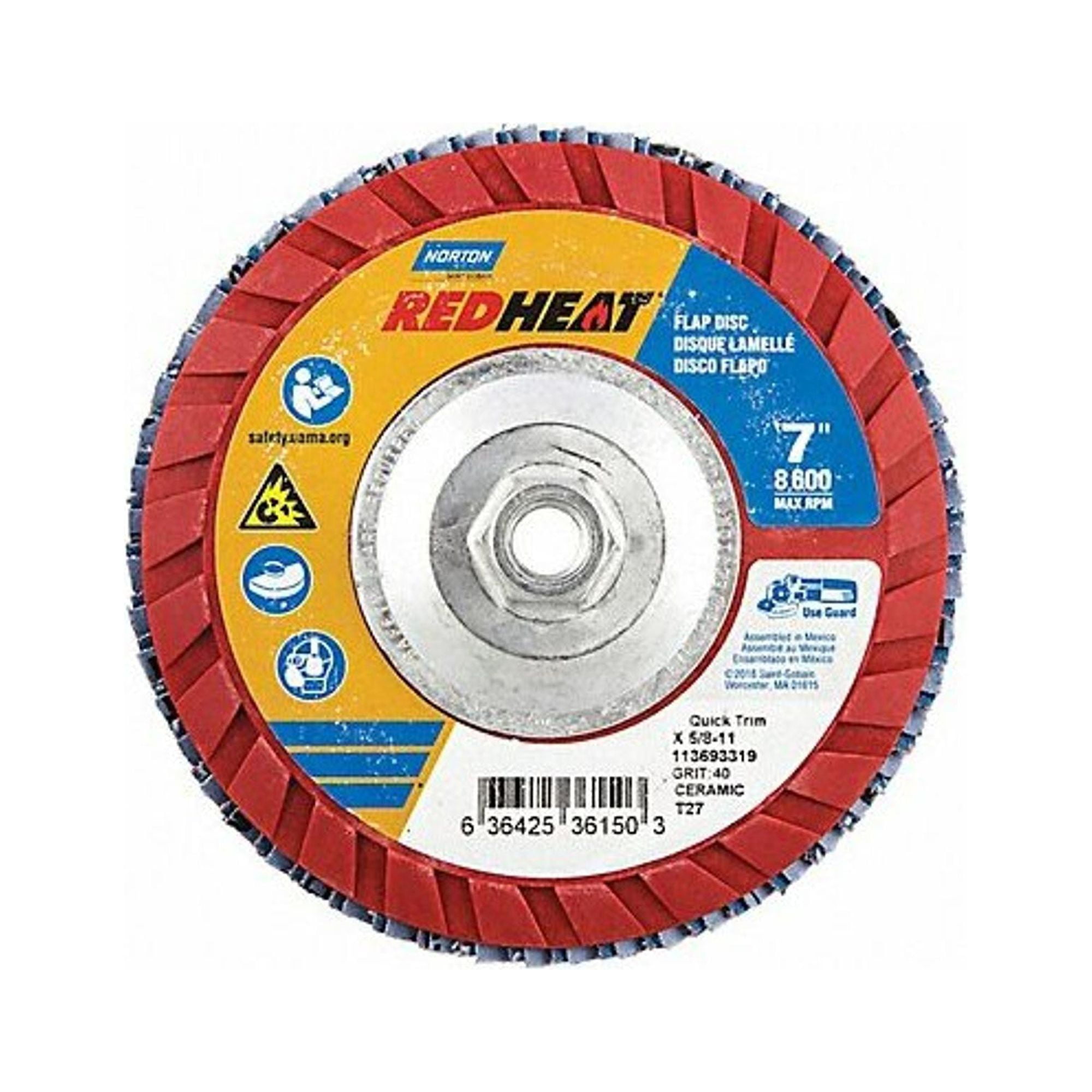 FLAP DISC 7" RED 40G - Walmart.com