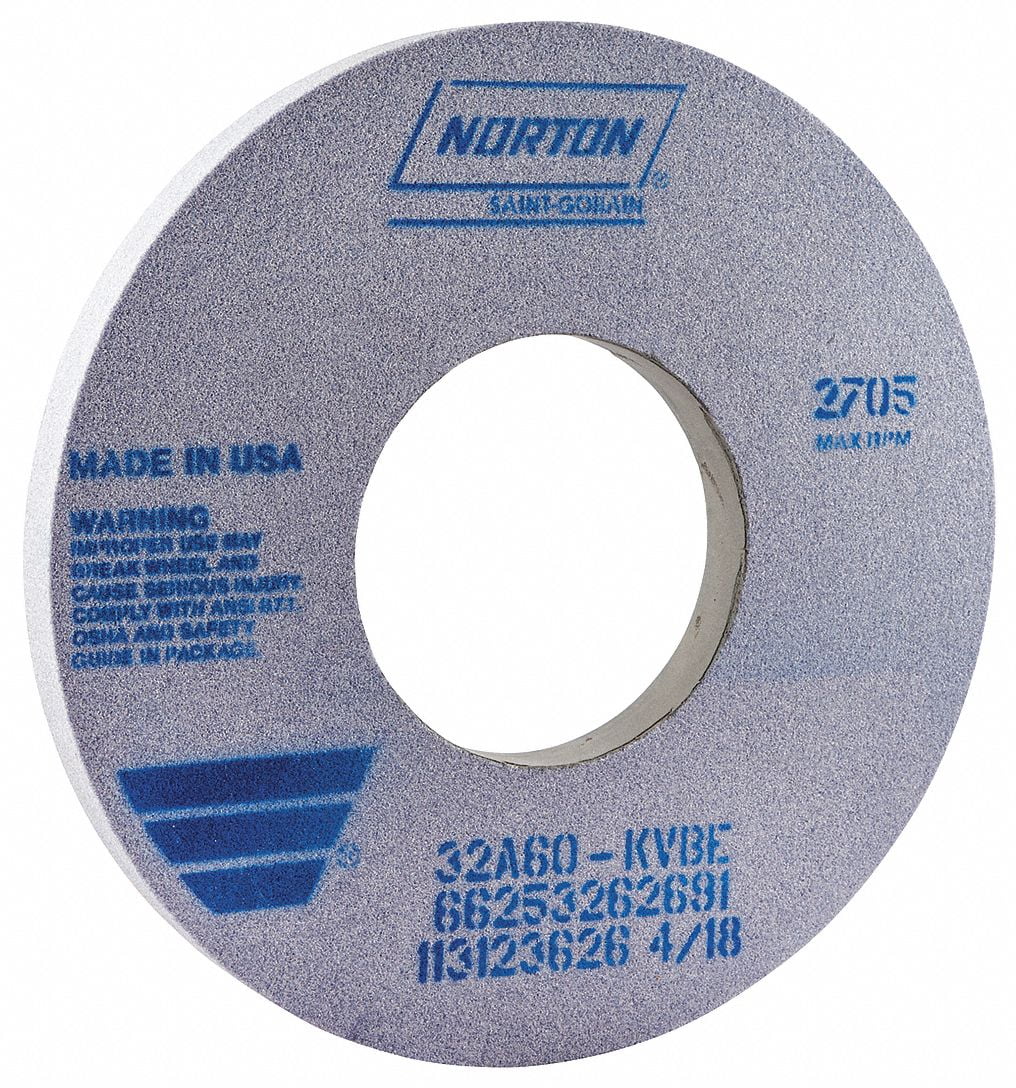 Norton Abrasives Grinding Wheel,T1,12x1x5,AO,60G,Med,Prpl 66253262691 ...