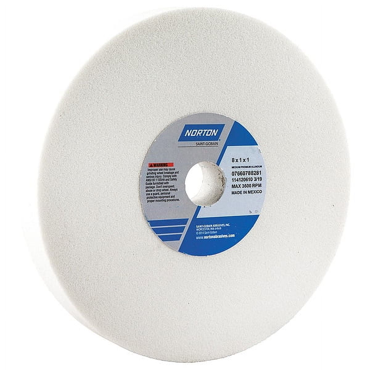Norton Abrasives Grinding Wheel, T1, 8x1x1, AO, 60G, White 07660788281 ...