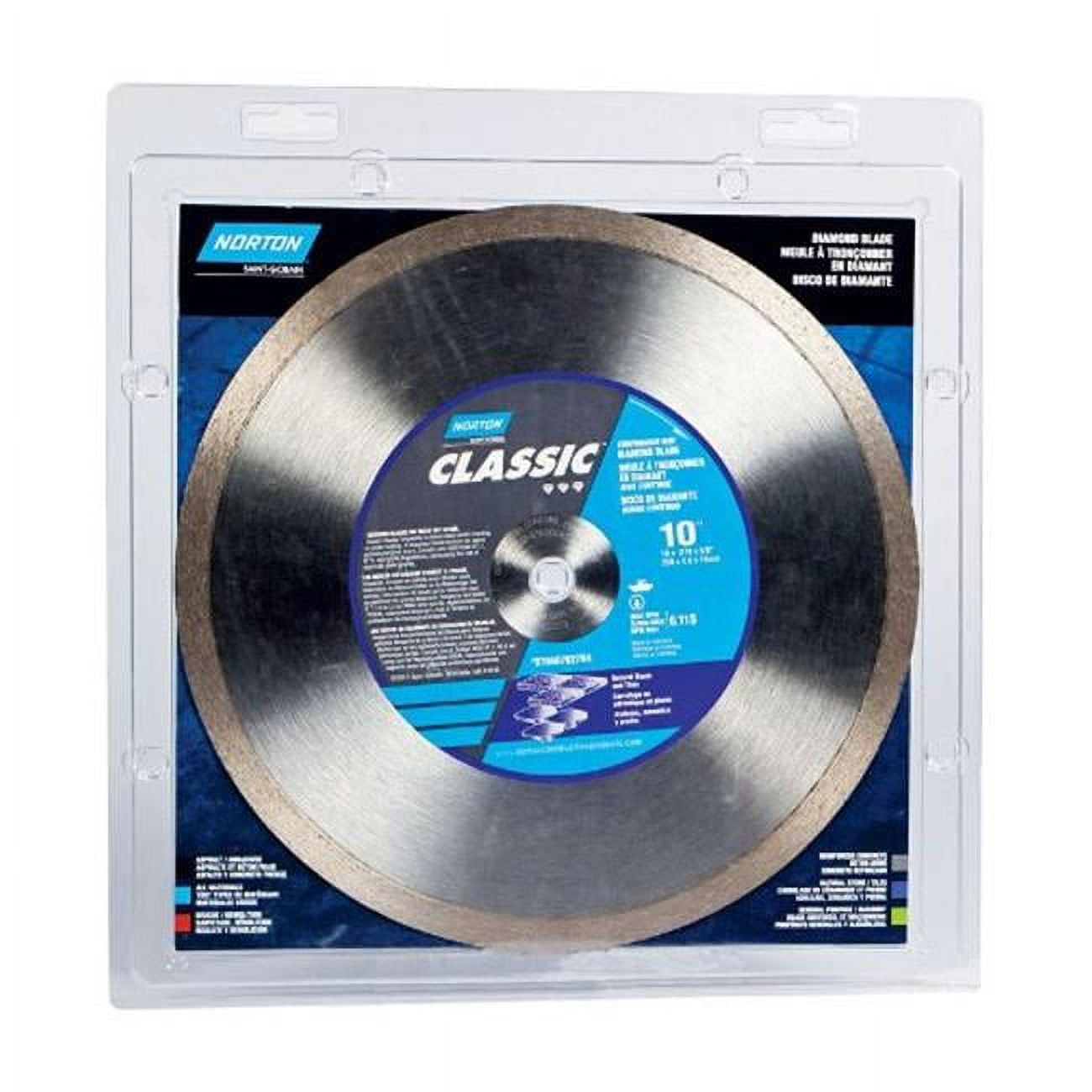 Norton Classic 10 in. Dia. Continuous Rim Diamond Saw Blade For Natural ...