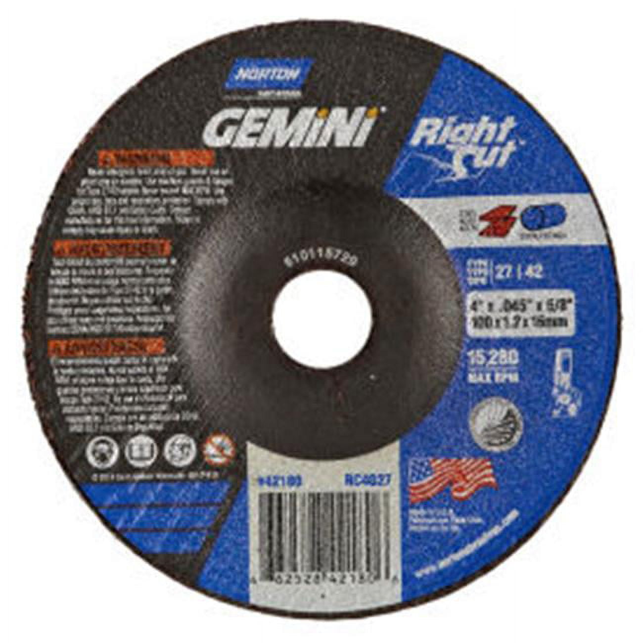 Norton NR66252842180 Gemini Right Angle Cut-Off Wheel, Pack of 25 ...